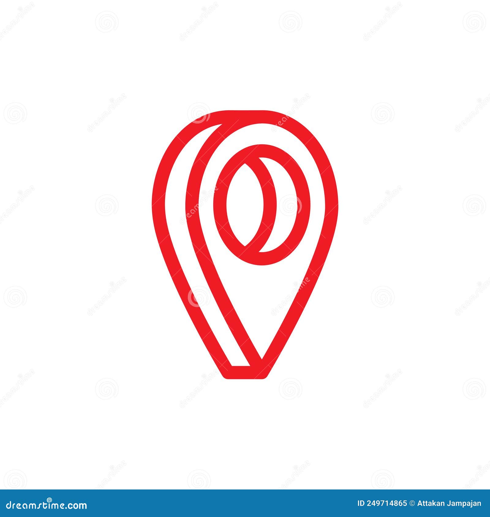 Red Location Point Pin Icon, Vector. Stock Vector - Illustration of ...