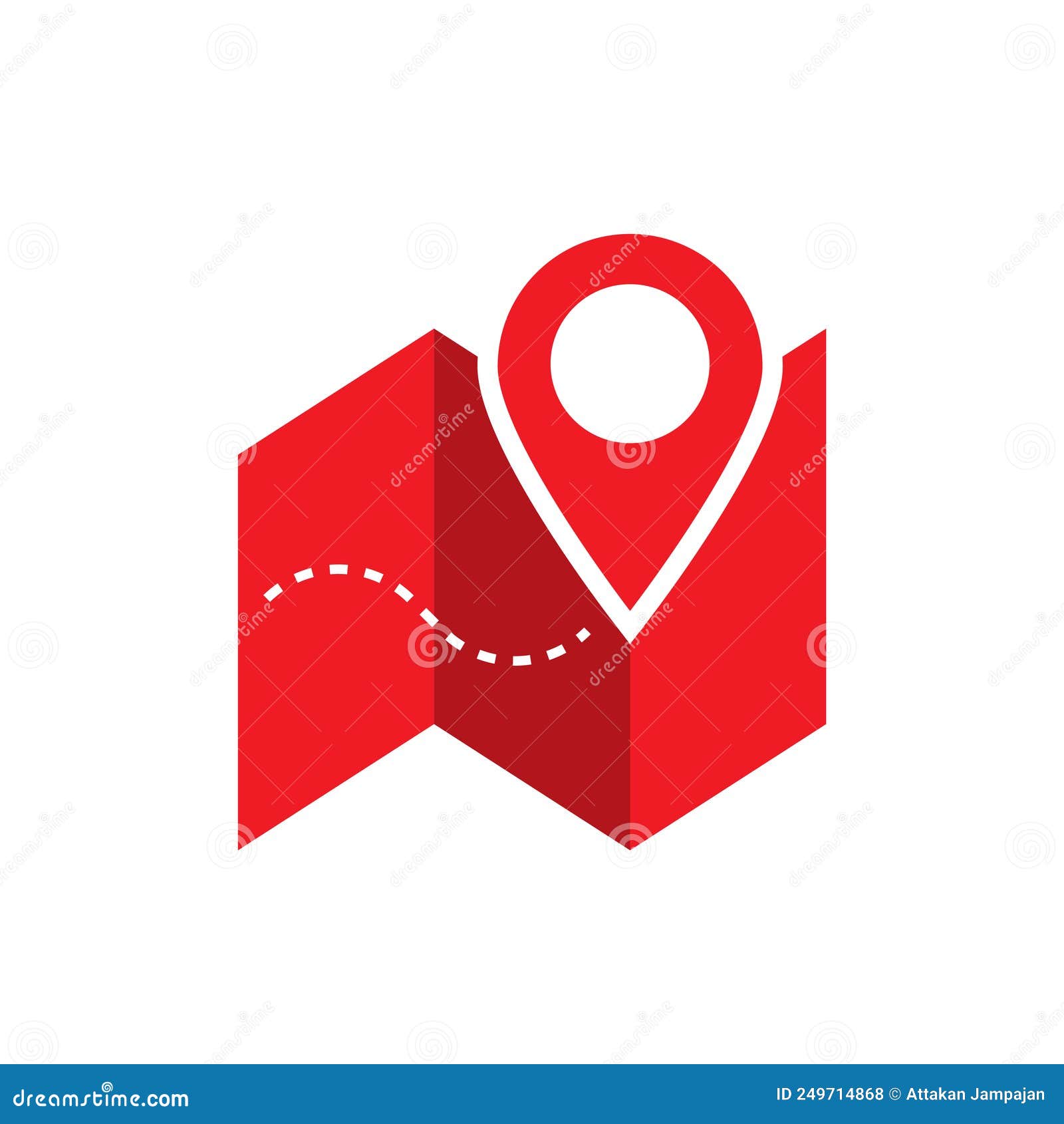 Red Location Point Pin on the Map, Vector. Stock Vector - Illustration ...