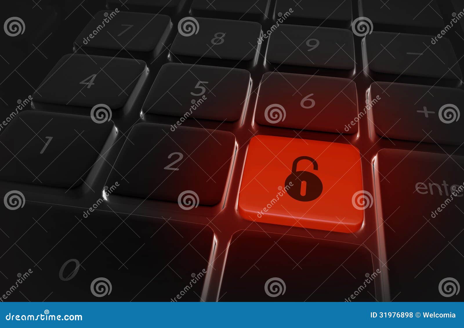 Red Lock Button stock photo. Image of graphic, network - 31976898
