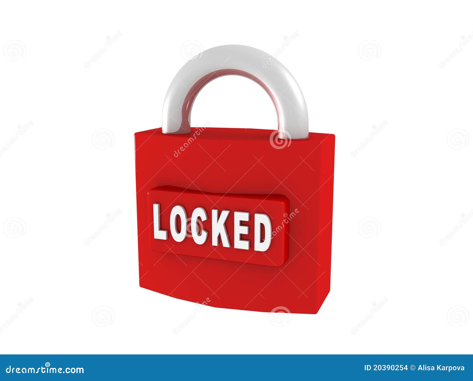 Red Lock with an Inscription Lock Izolated on Whit Stock Illustration ...