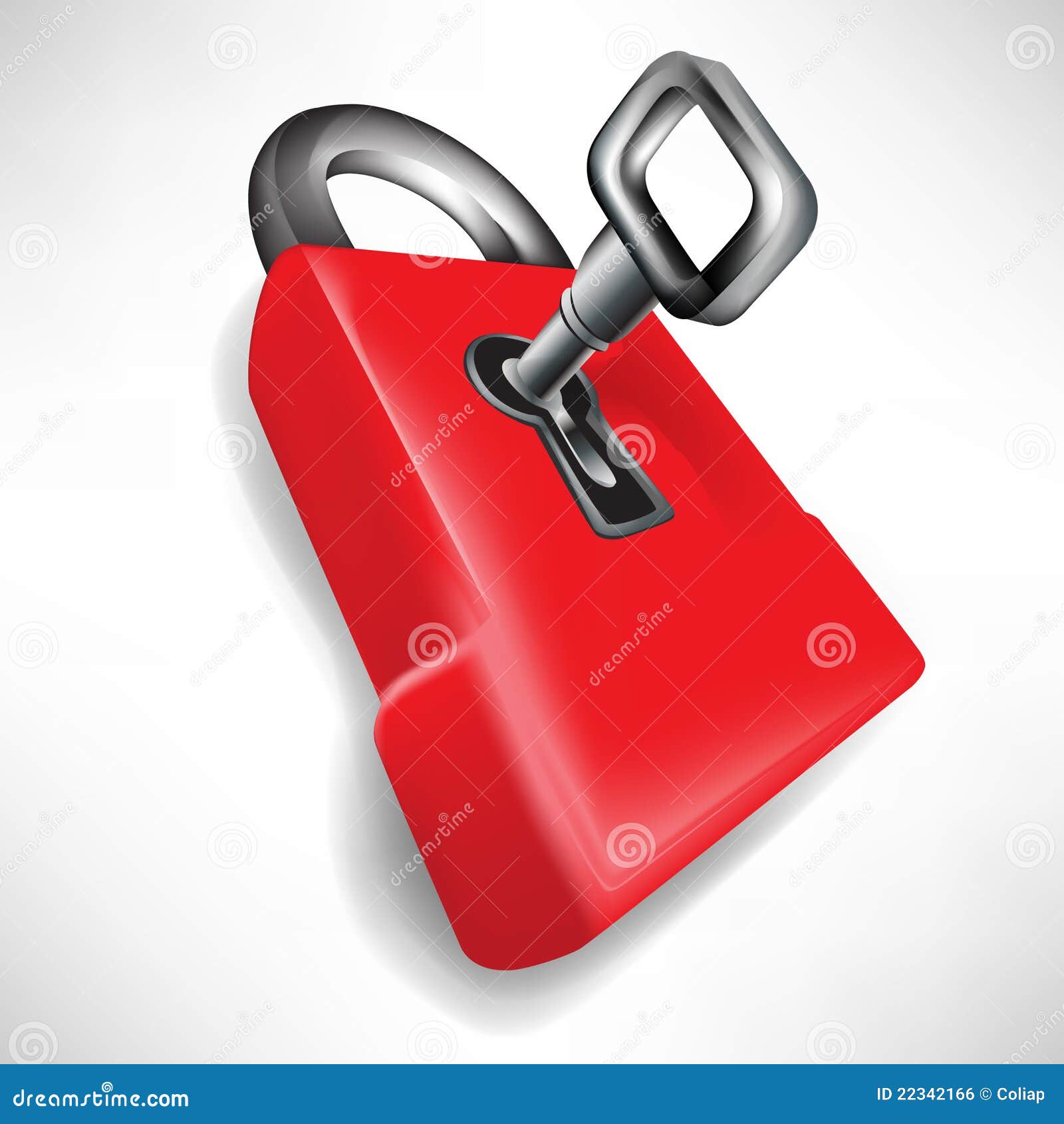 Red lock with key stock vector. Illustration of safety - 22342166
