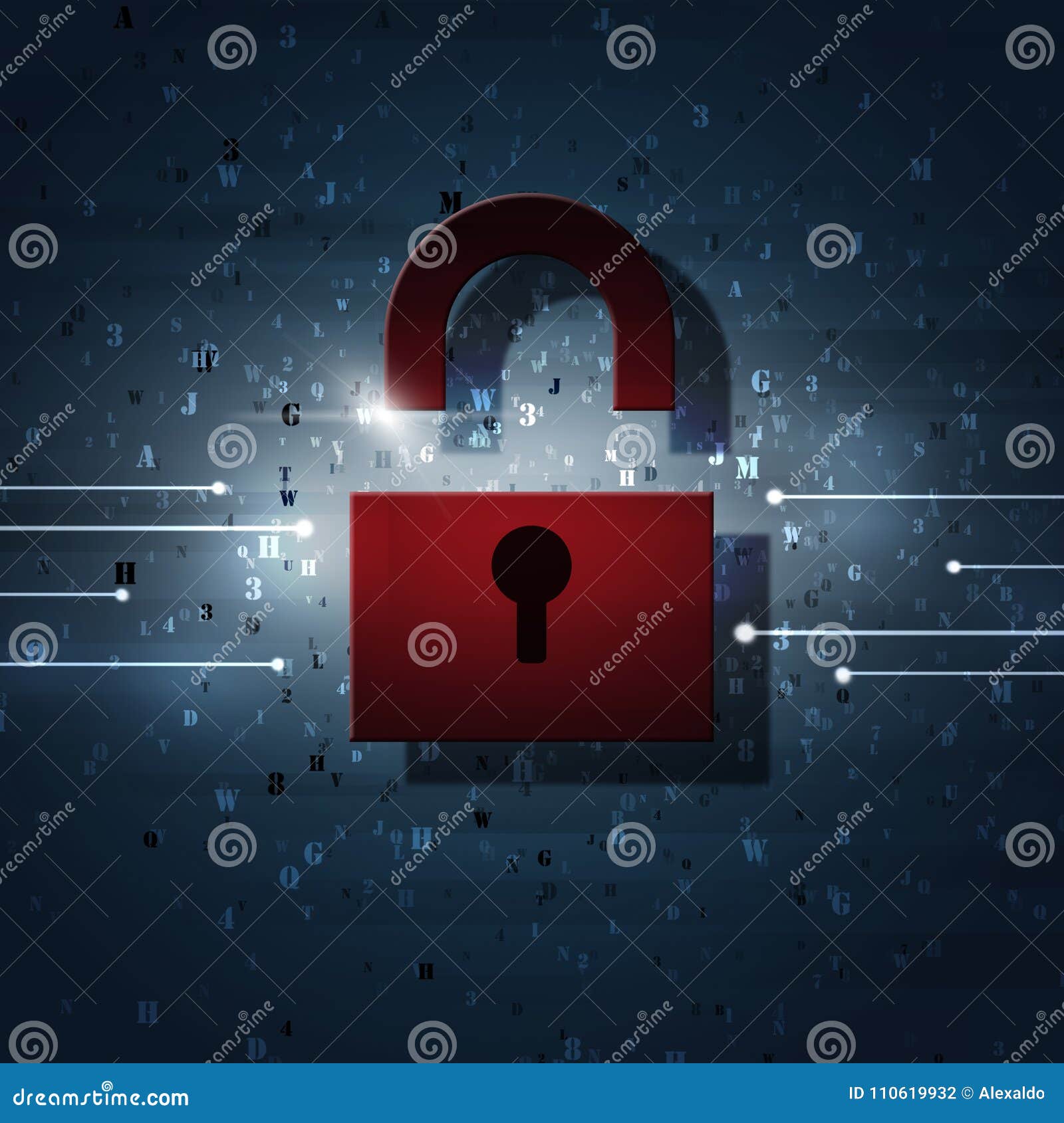 Red Lock Web Security stock illustration. Illustration of protection ...