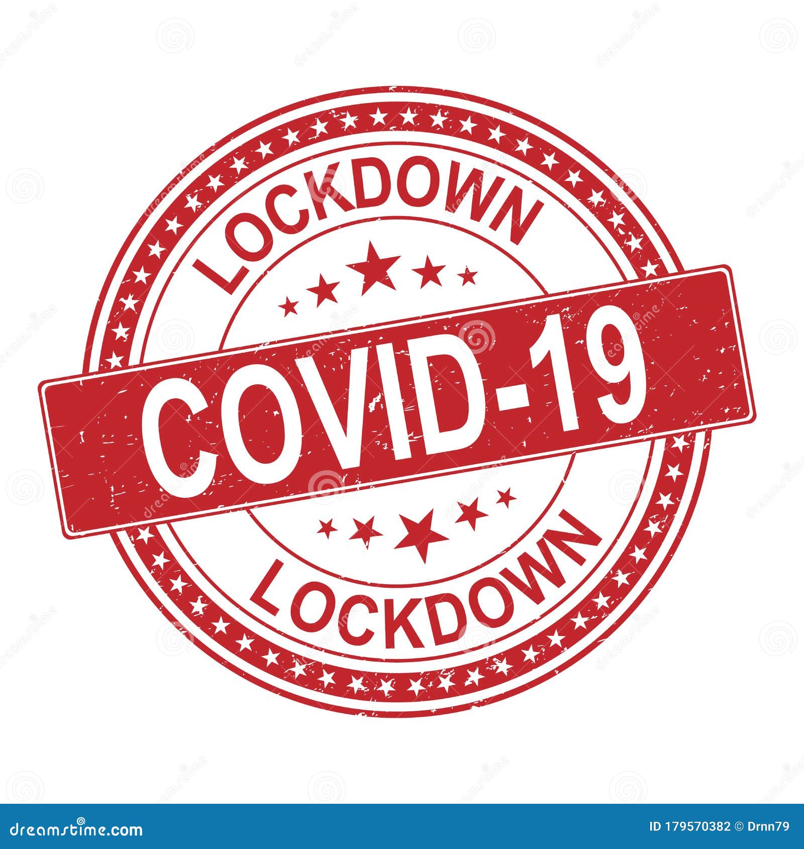 Red Lockdown COVID-19 Label with Stamp Effect, Grunge, Banner Covid 19 ...