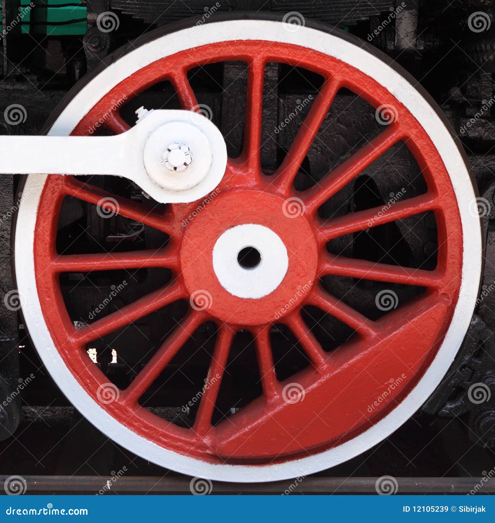Red locomotive wheel stock image. Image of locomotive - 12105239