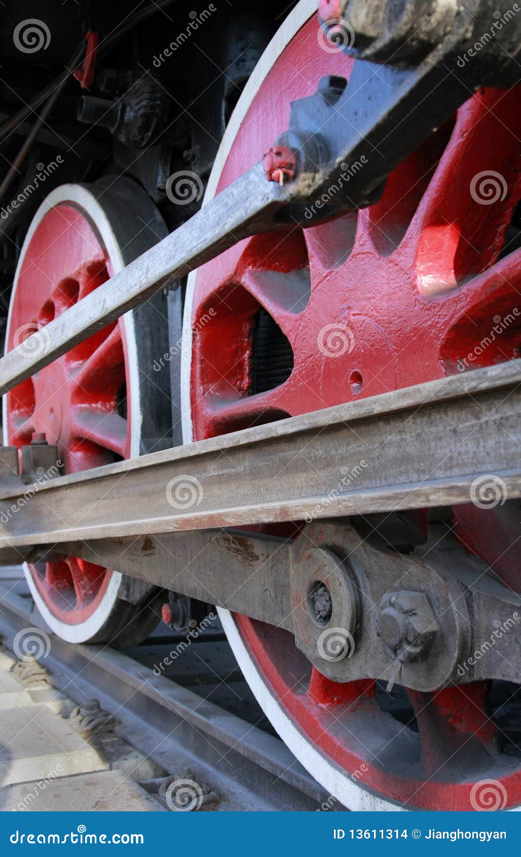 Red locomotive wheels stock photo. Image of steal, travel - 13611314