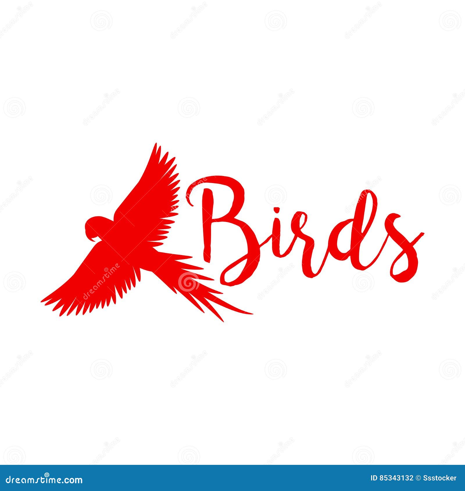 Red Logo Design with Flying Bird Stock Vector - Illustration of logo ...