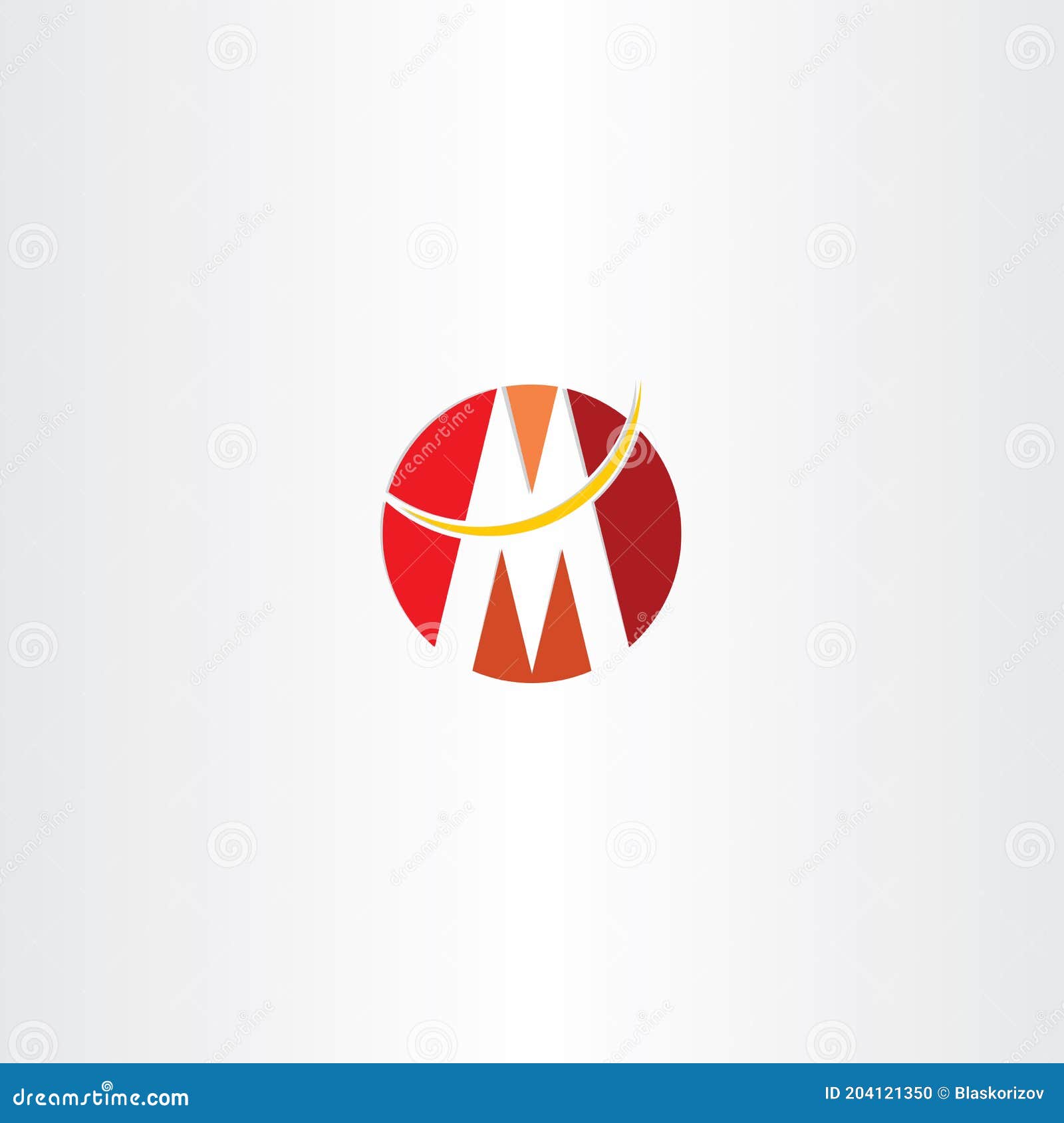 Red Logo Letter M Circle Icon Vector Design Stock Vector - Illustration ...