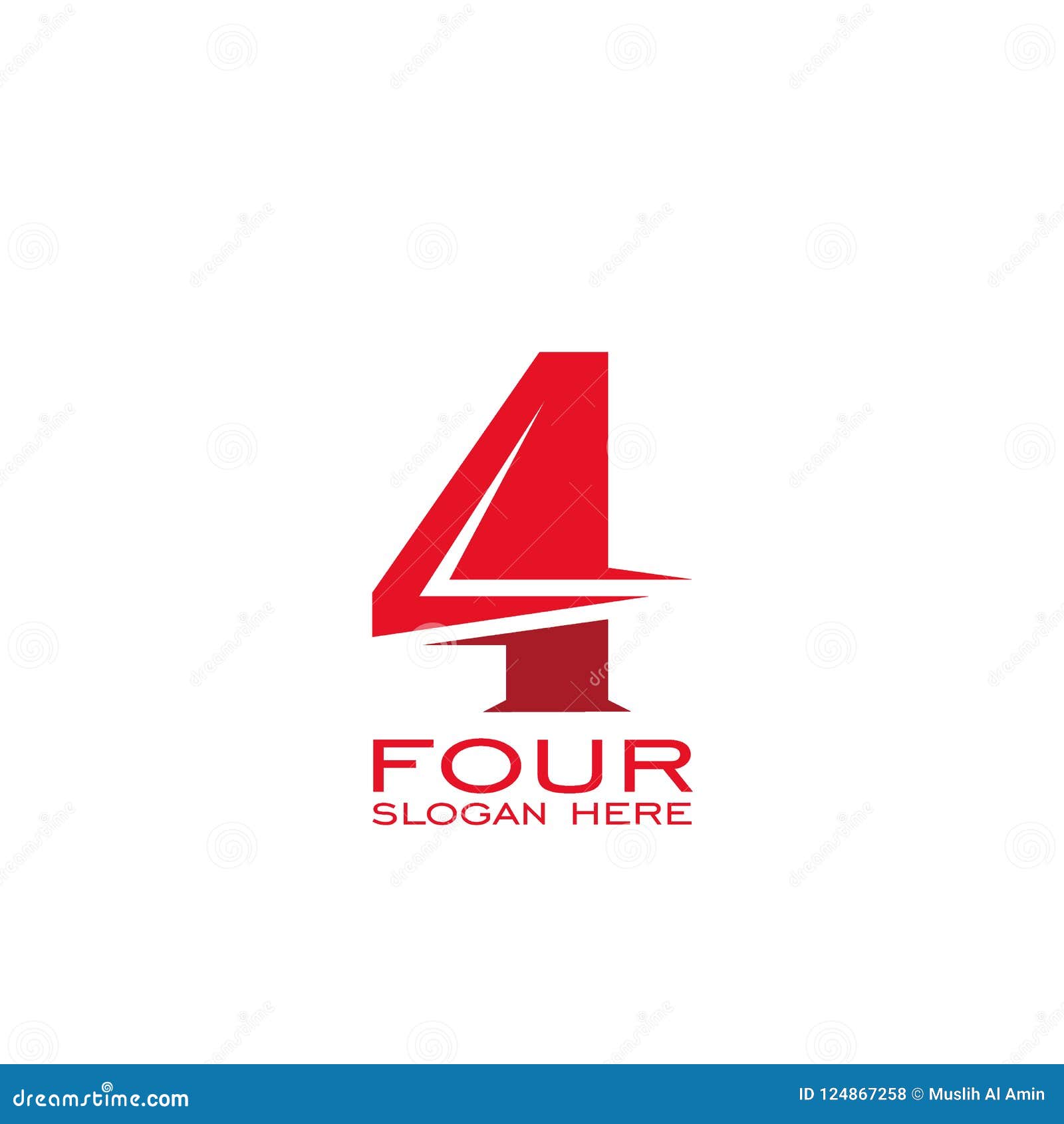 Four Logo Design, 4 Numbers Logo, Vector Icon. Stock Vector ...