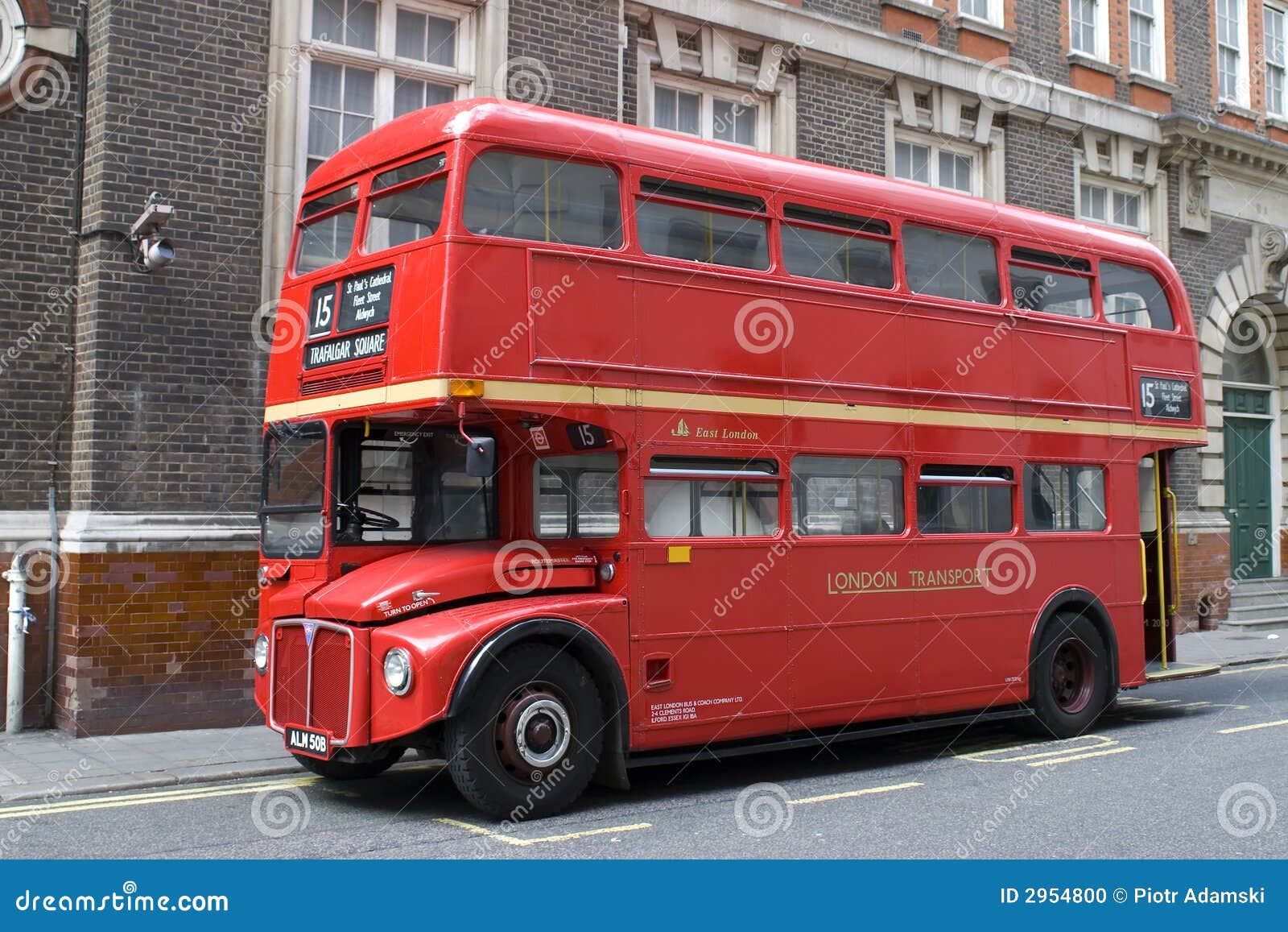 Red London bus editorial image. Image of detail, station - 2954800