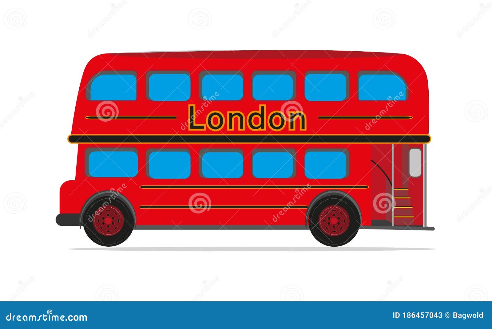 Red London Bus Vector Drawing Stock Vector - Illustration of english ...