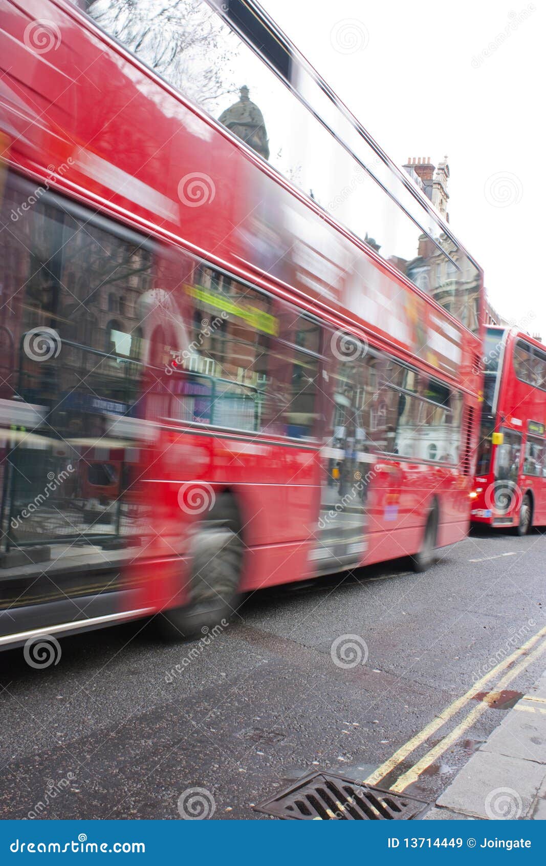 Red london buses moving stock image. Image of tourist - 13714449