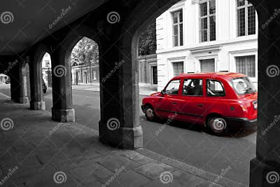 Red London cab stock image. Image of london, white, black - 10965385