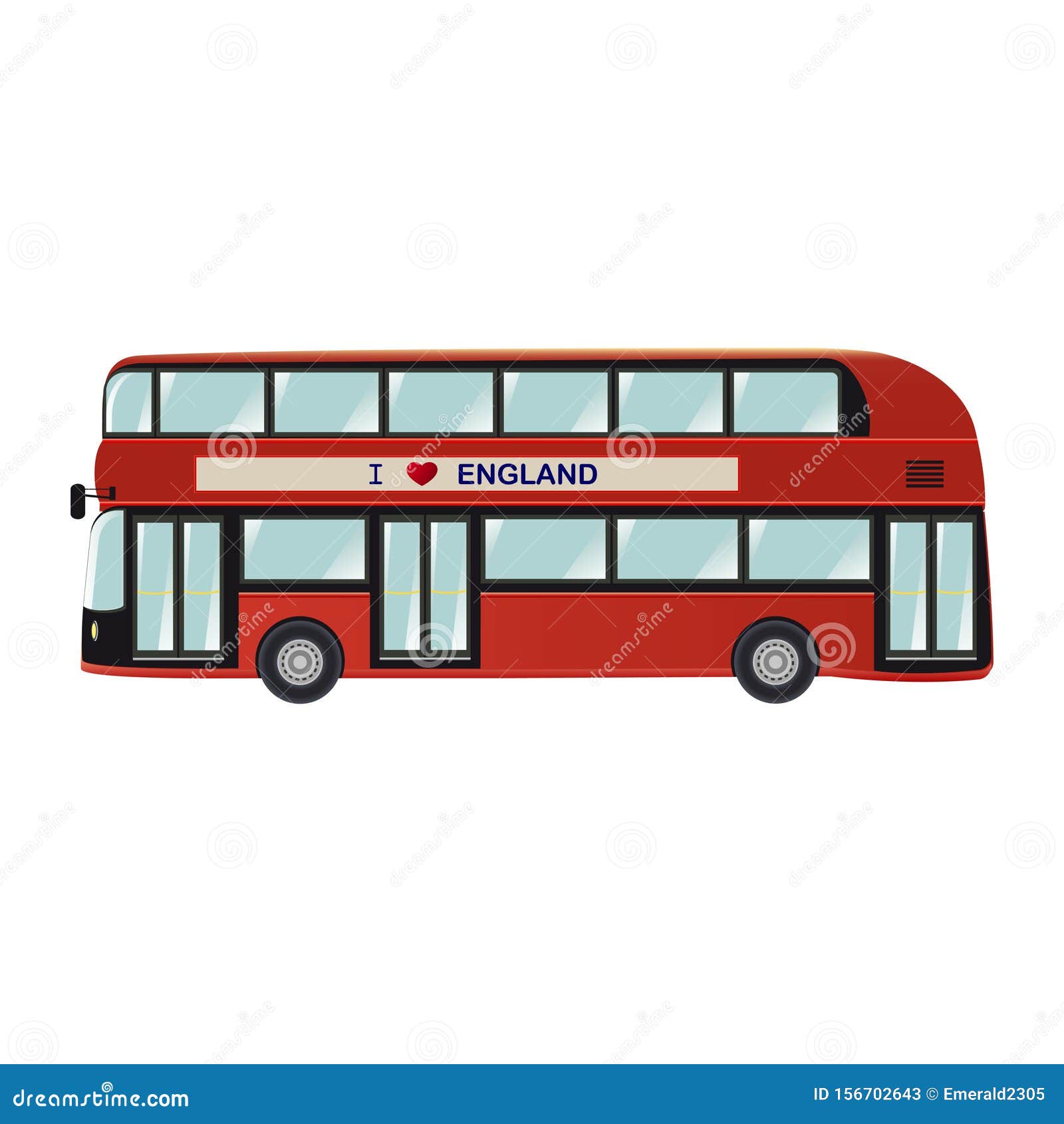 Red London Double-decker Bus from the Side View Stock Vector ...