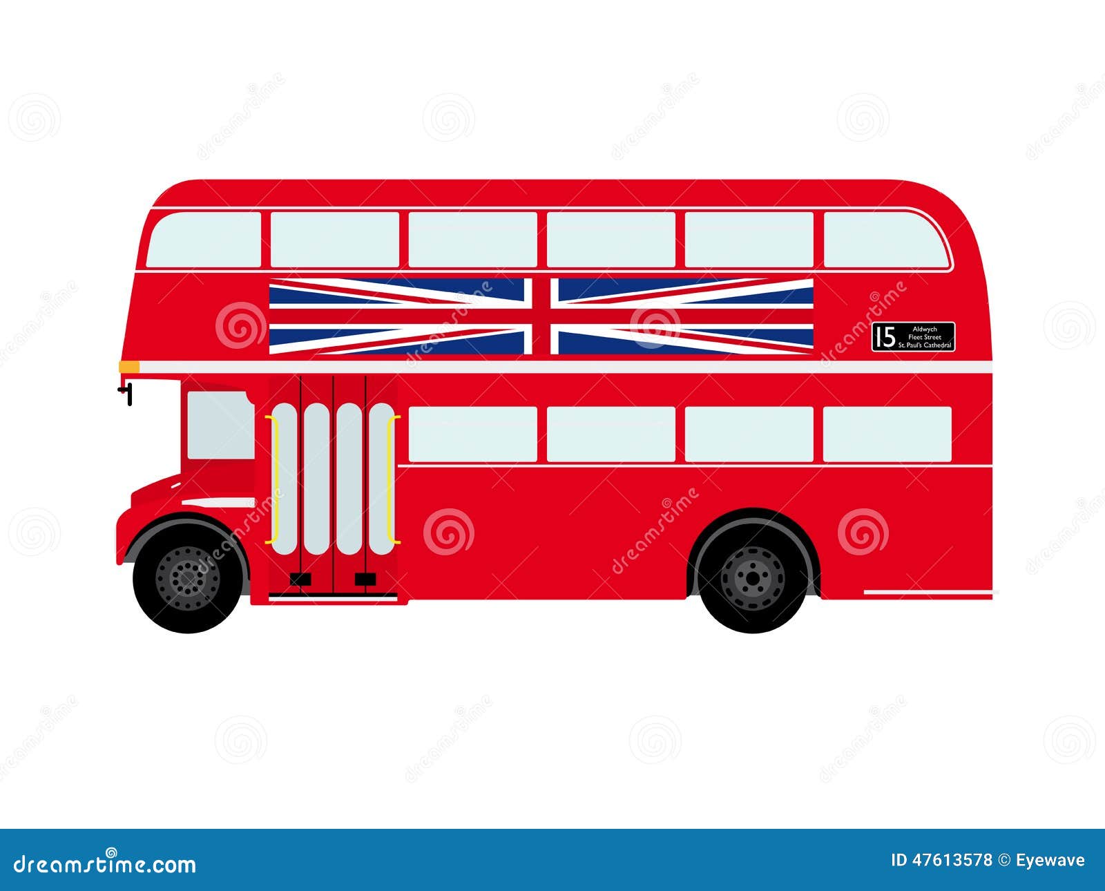 Red London Doubledecker Bus with Union Jack Stock Vector - Illustration ...