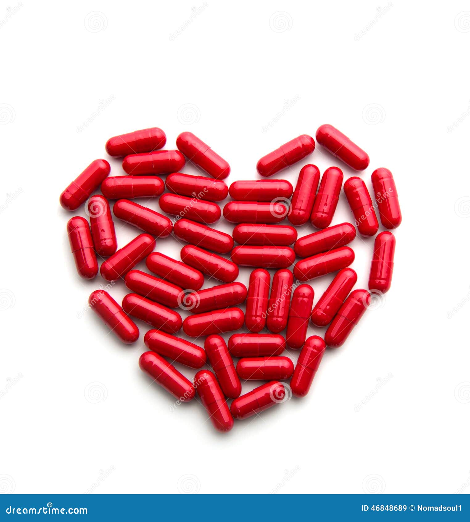 Red Long Pills in a Heart Form Stock Image - Image of health, addiction ...