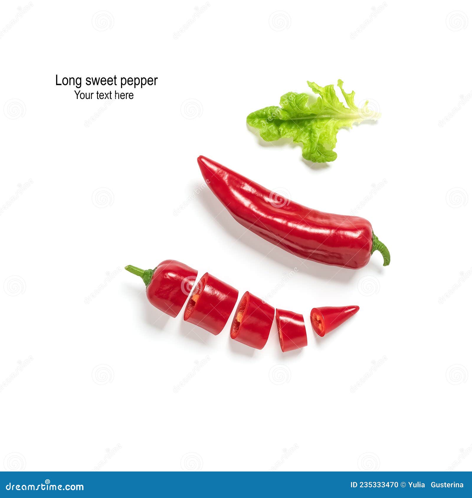 Red Long Sweet Peppers on a White Background. Creative Layout. Top View ...