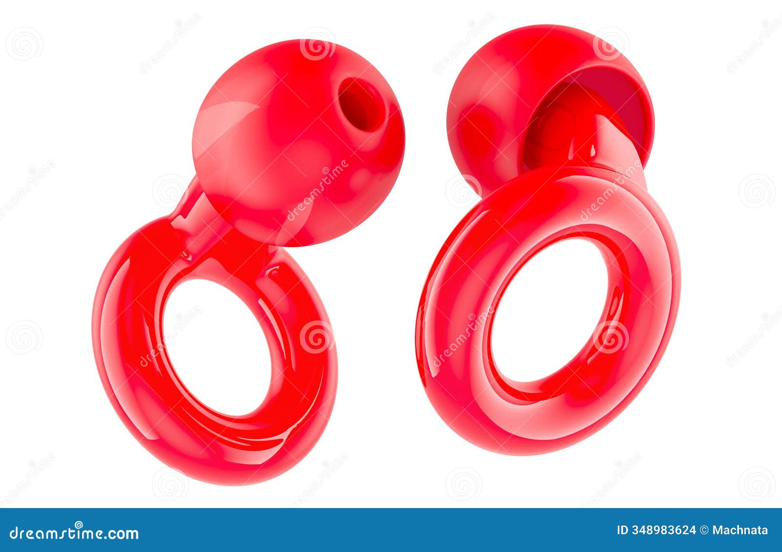 Red Loop Earplugs, 3D Rendering Stock Illustration - Illustration of ...