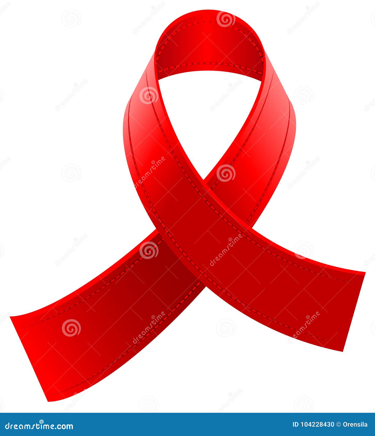 Red Loop Ribbon Symbol World AIDS Day Stock Vector - Illustration of ...