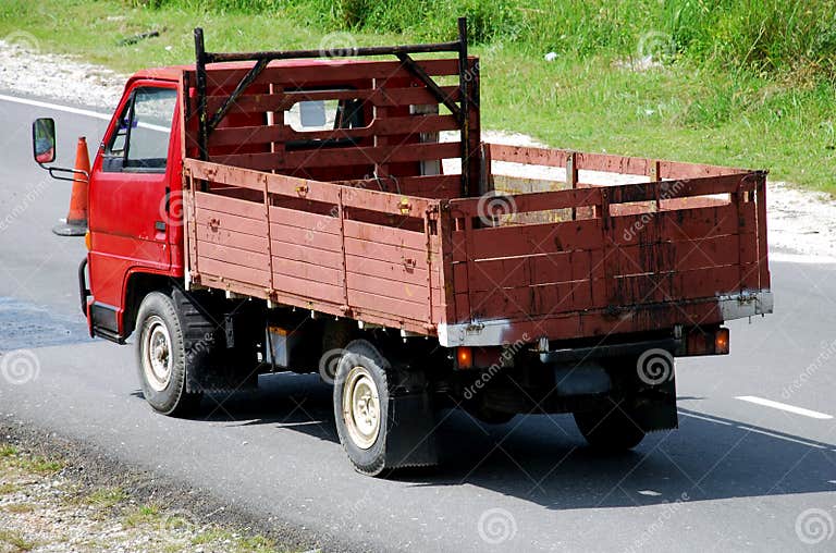 Red lorry stock image. Image of delivery, black, road - 3941769
