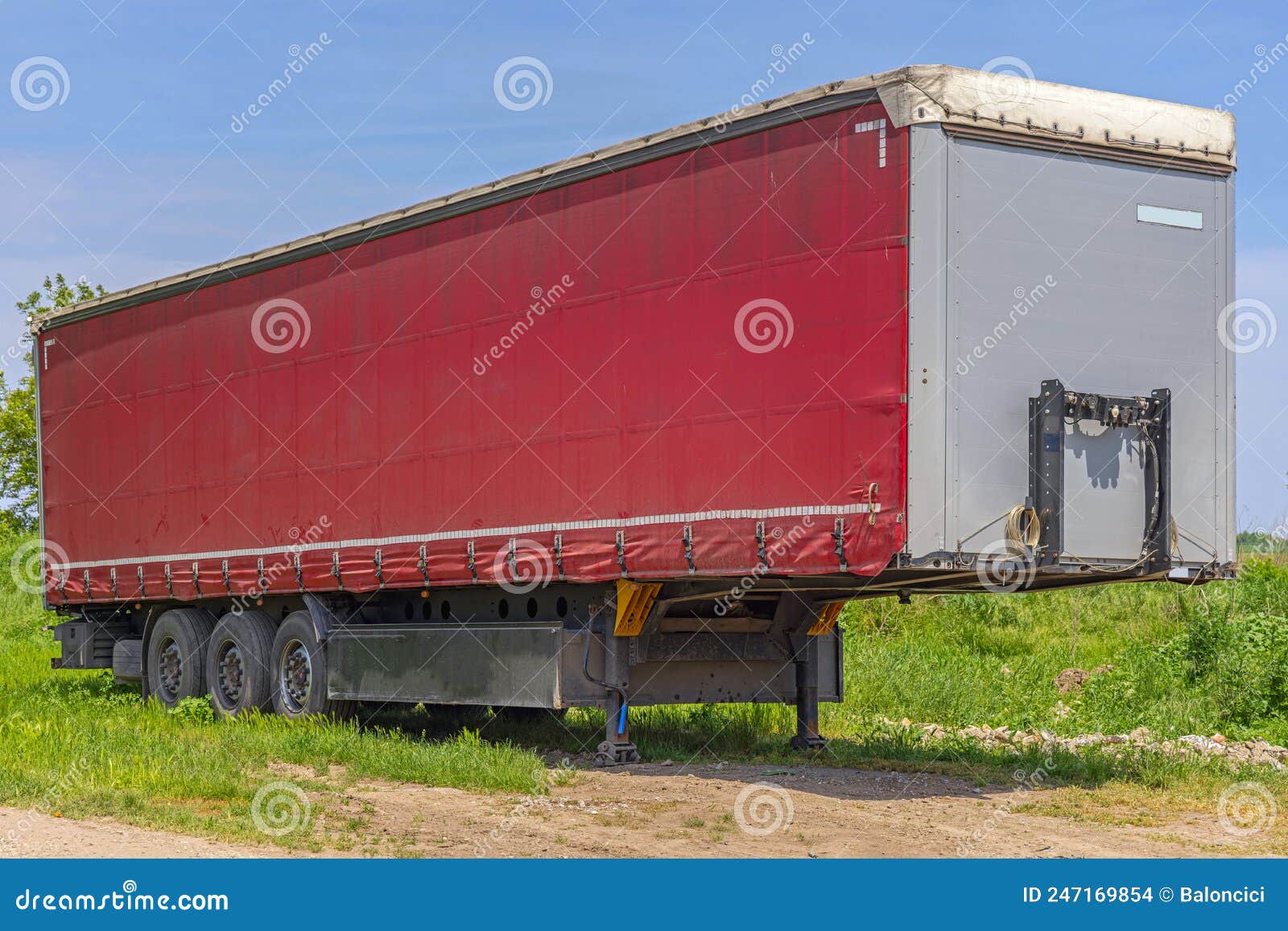 Red Lorry Trailer stock photo. Image of transportation - 247169854