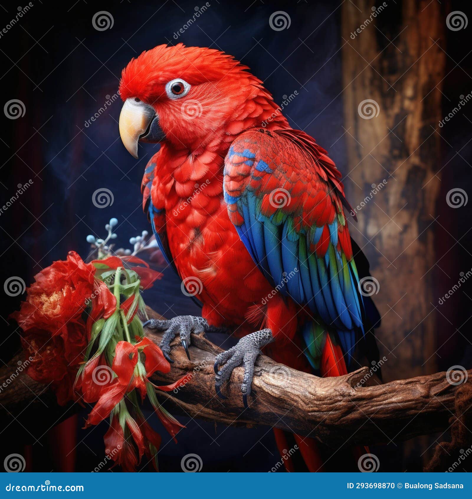 Red lory stock illustration. Illustration of funny, life - 293698870