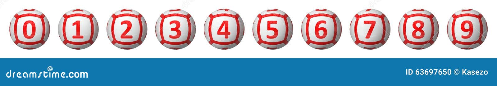 Red lottery balls set. stock illustration. Illustration of luck - 63697650
