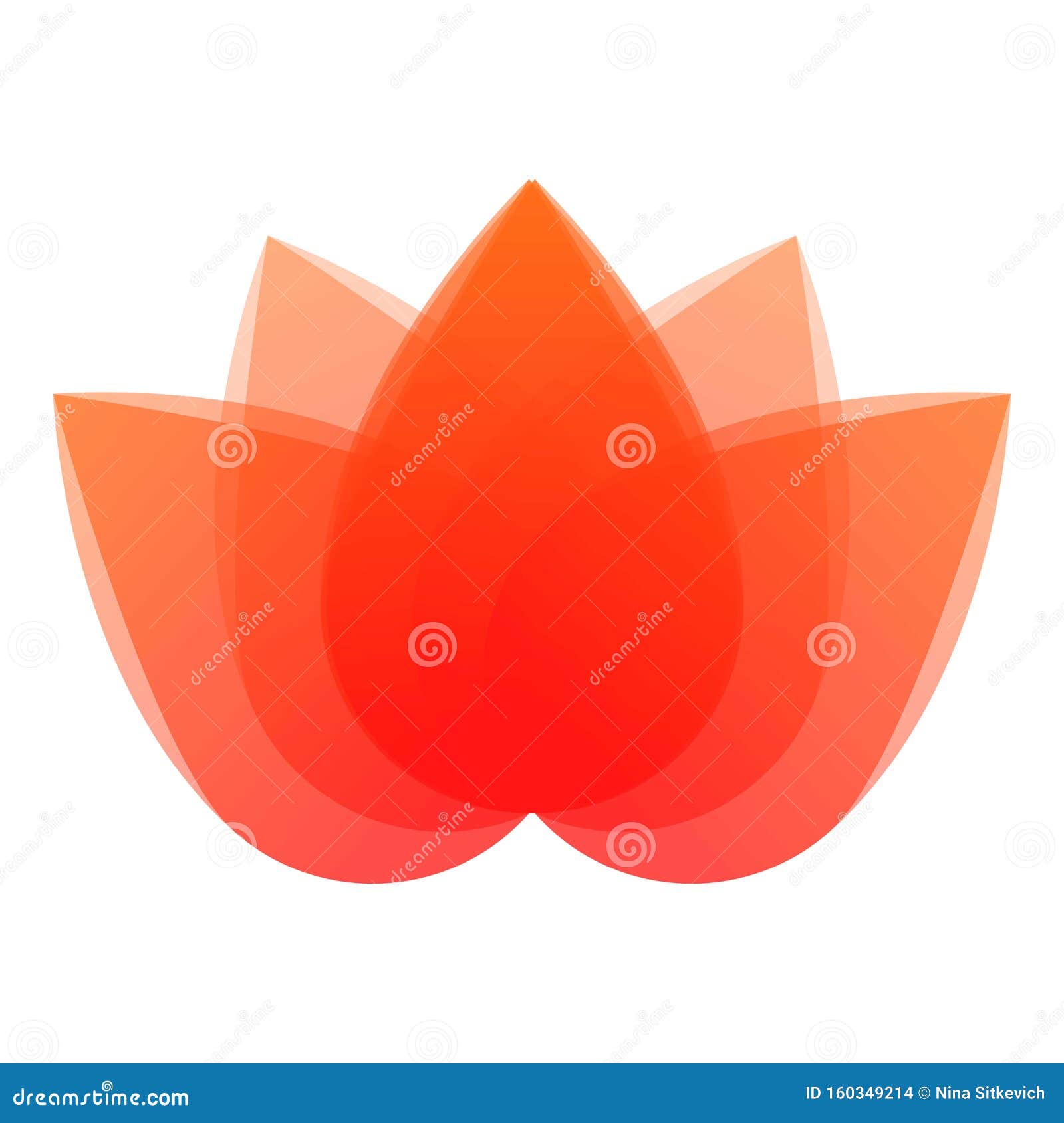 Red Lotus Icon, Cartoon Style Stock Vector - Illustration of china ...