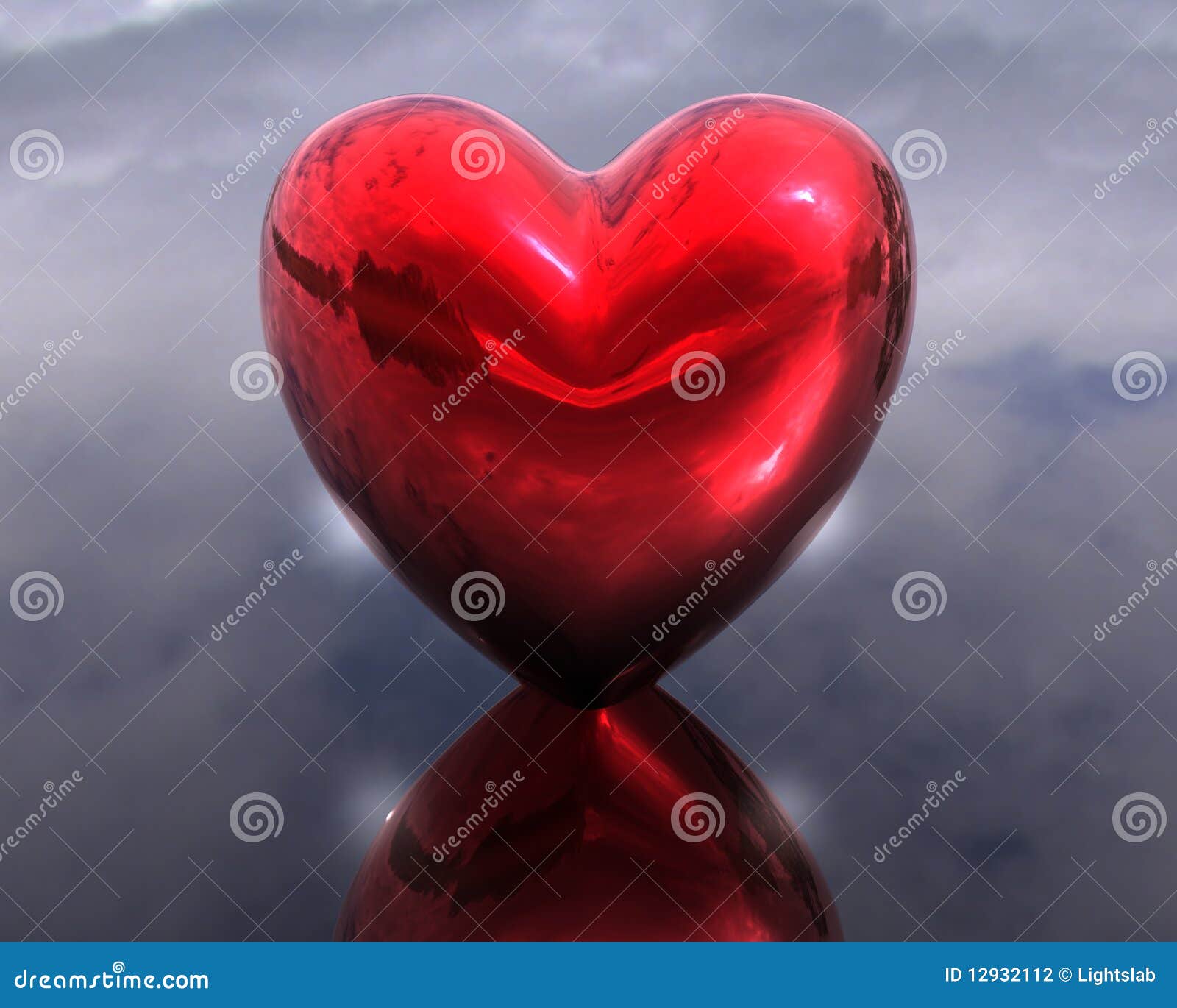 Red love 3D heart stock illustration. Illustration of couple - 12932112