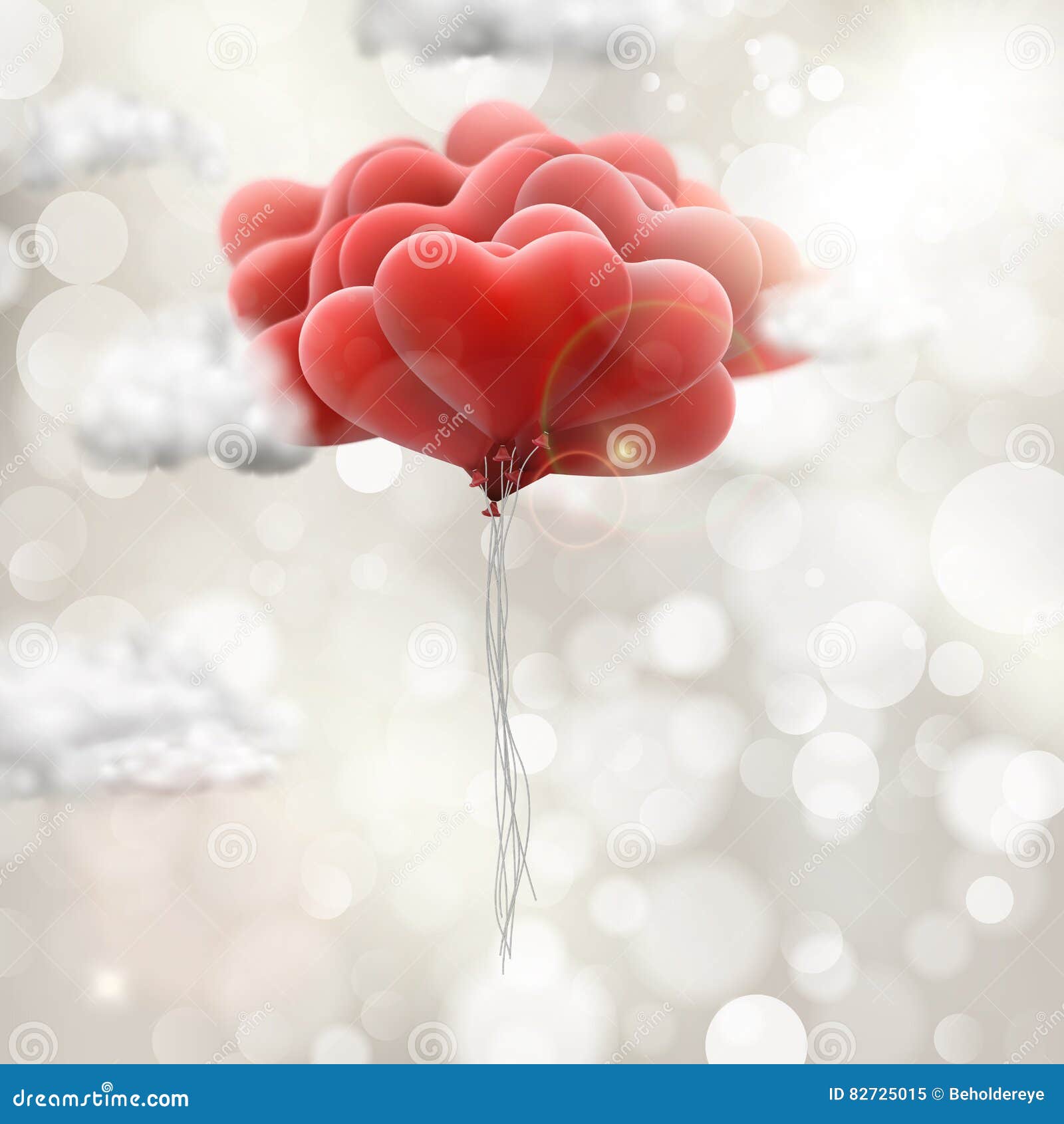 Red love balloons. EPS 10 stock vector. Illustration of backdrop - 82725015