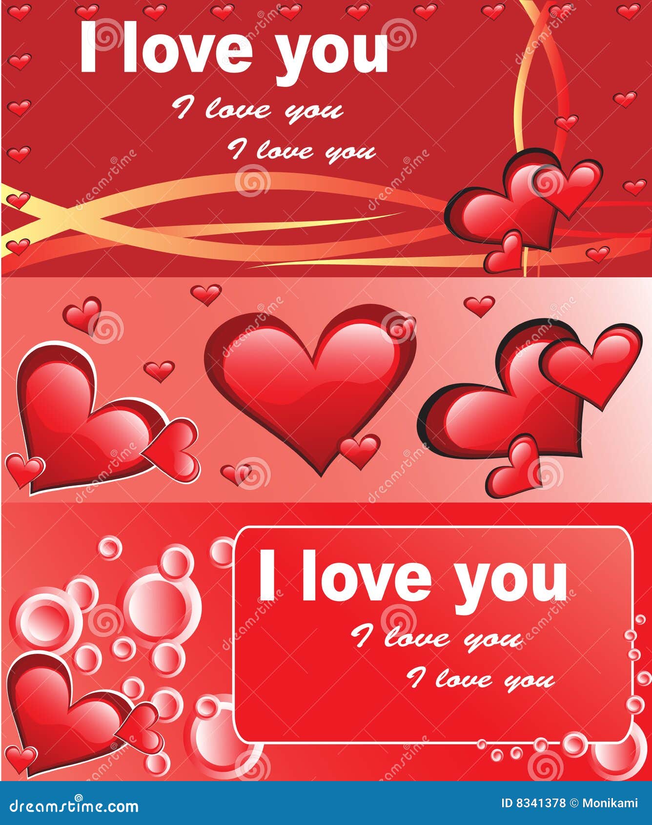 Red love cards stock vector. Illustration of pretty, romantic - 8341378