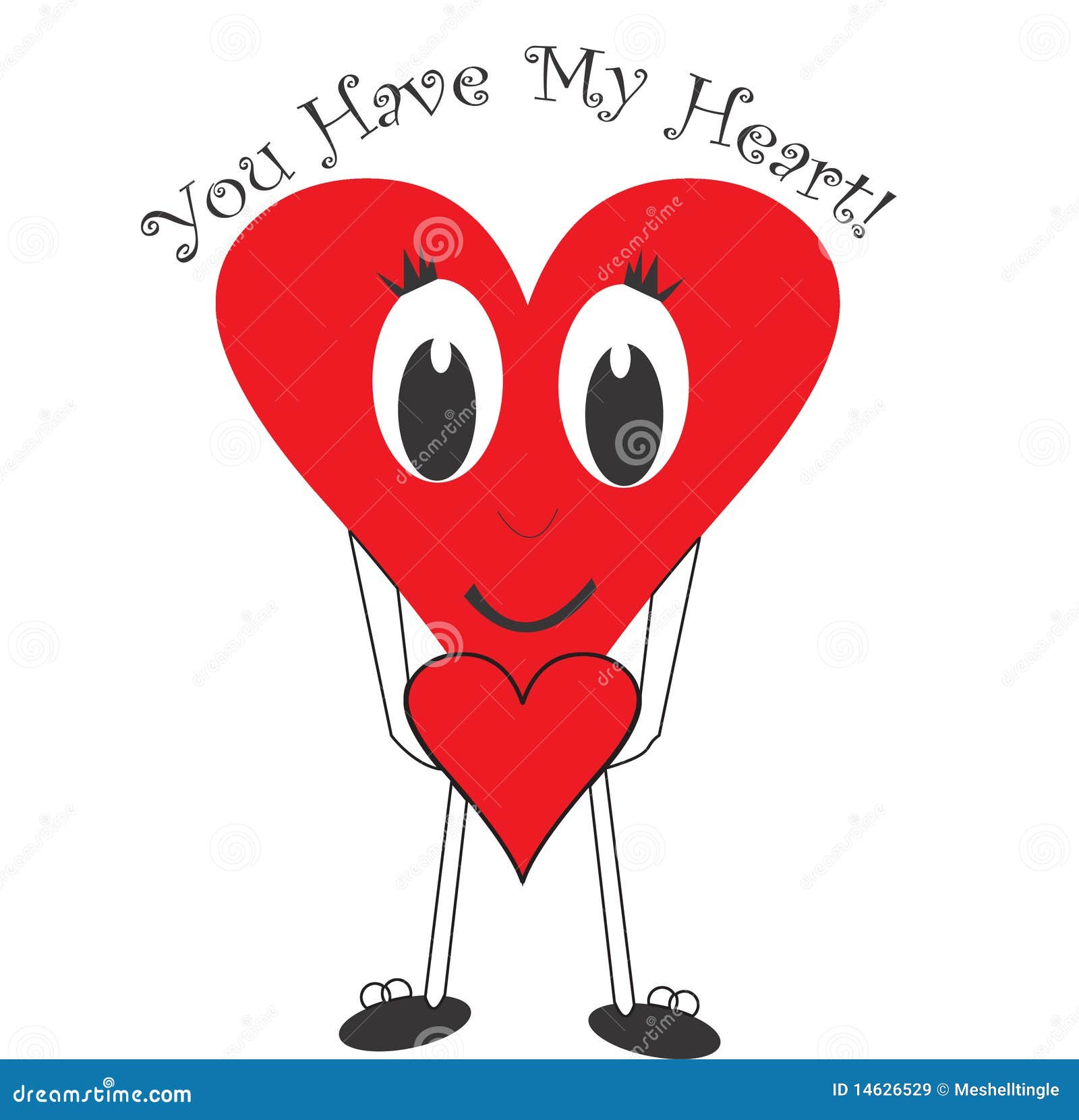 Red love heart character stock illustration. Illustration of symbol ...