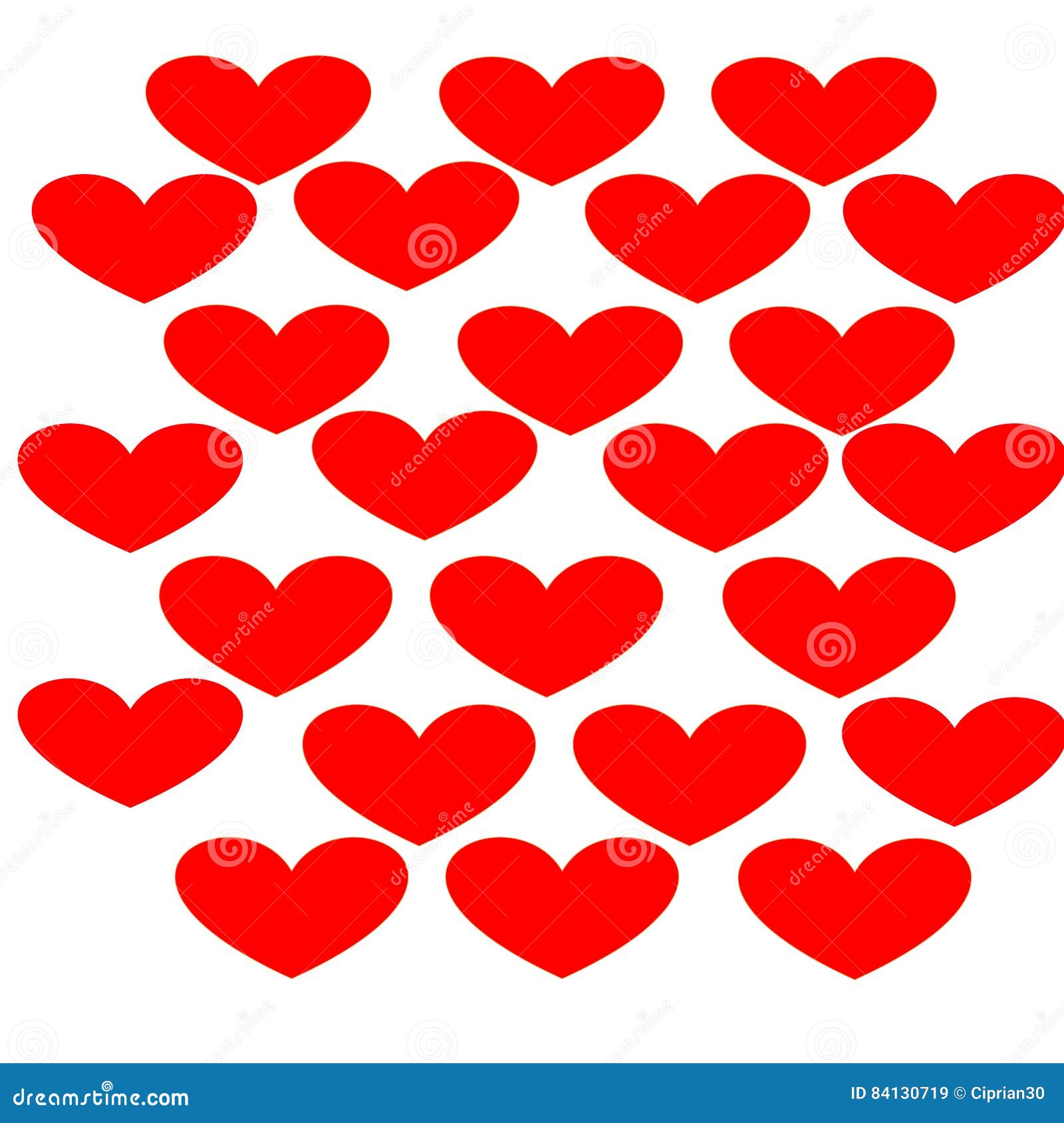 Red Love Hearts with White Background - Valentines Day Stock ...