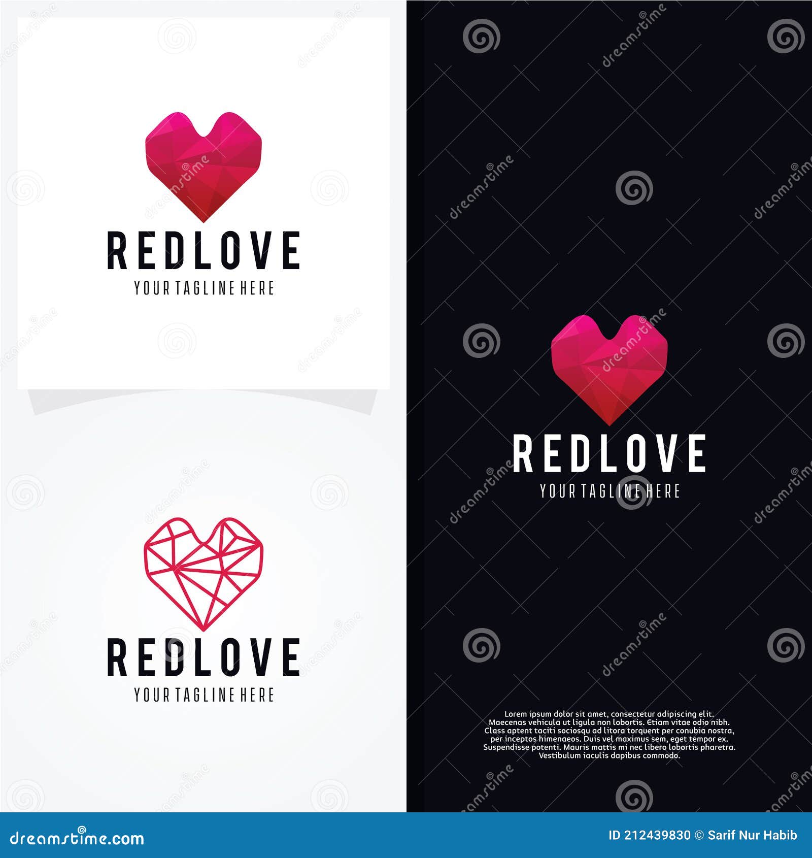 Red Love Logo Template Design Vector Stock Vector - Illustration of ...