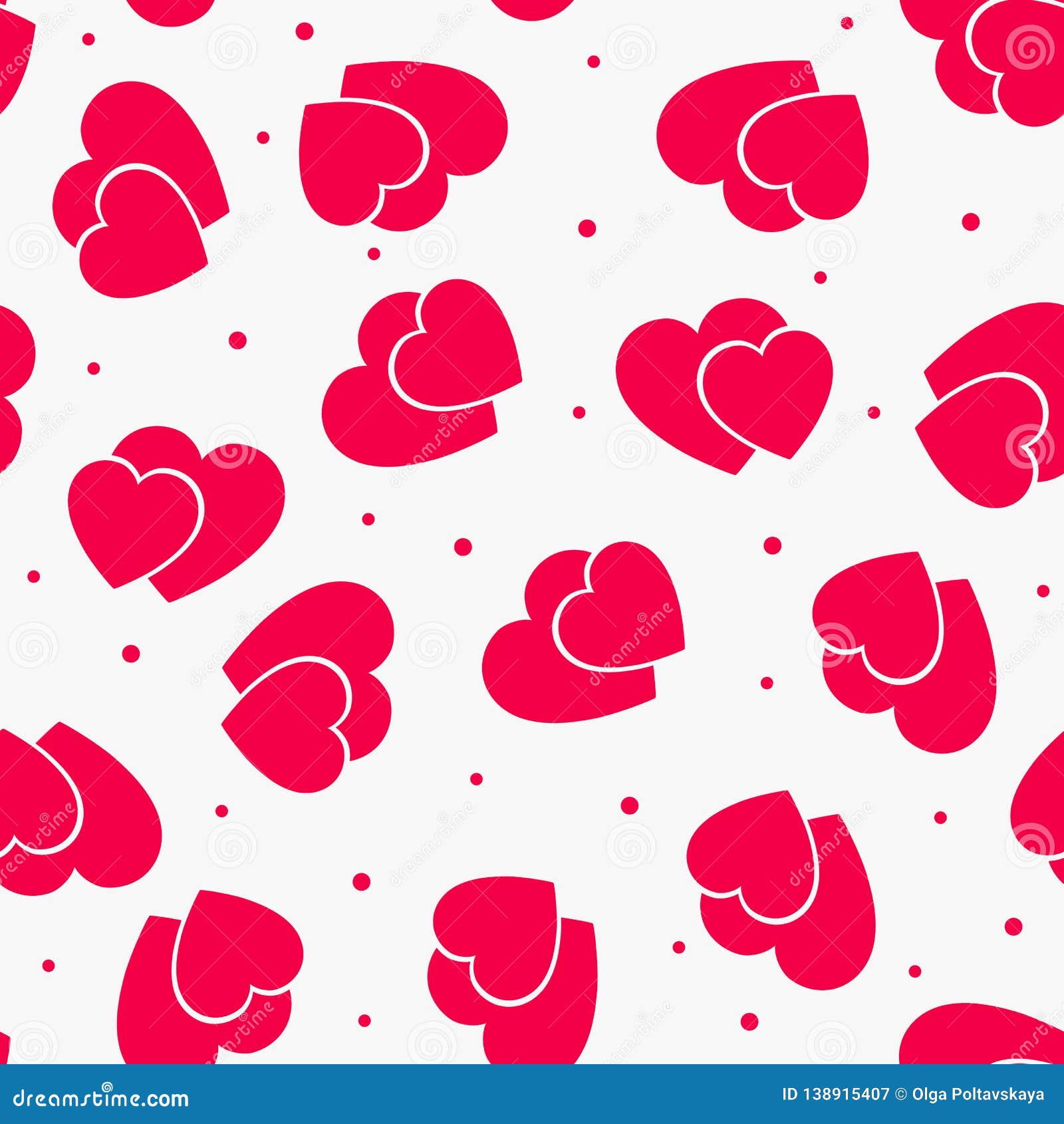 The Red Love Seamless Pattern with Hearts Stock Vector - Illustration ...