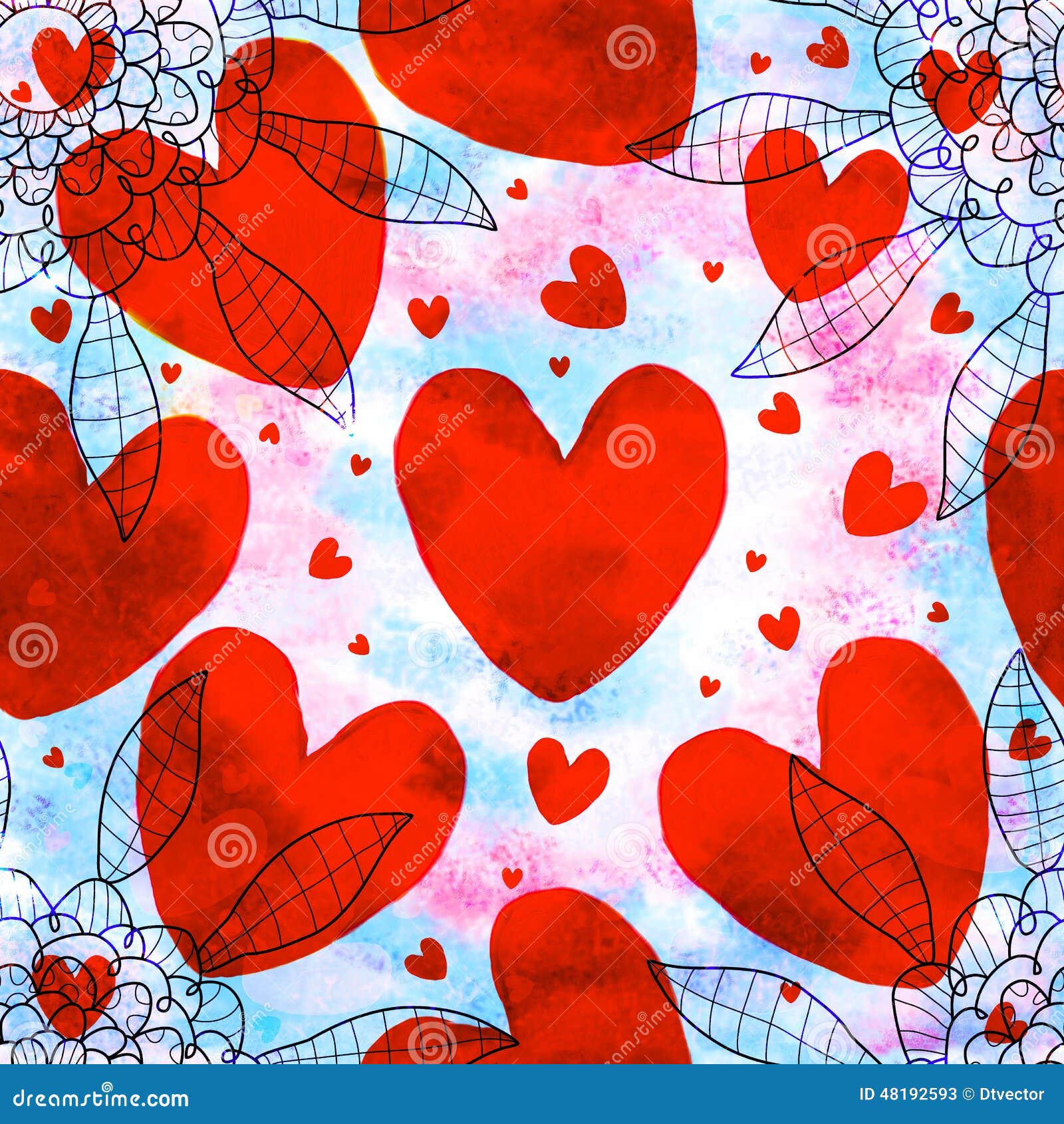 Red Love Shape Seamless Pattern Stock Illustration - Illustration of ...