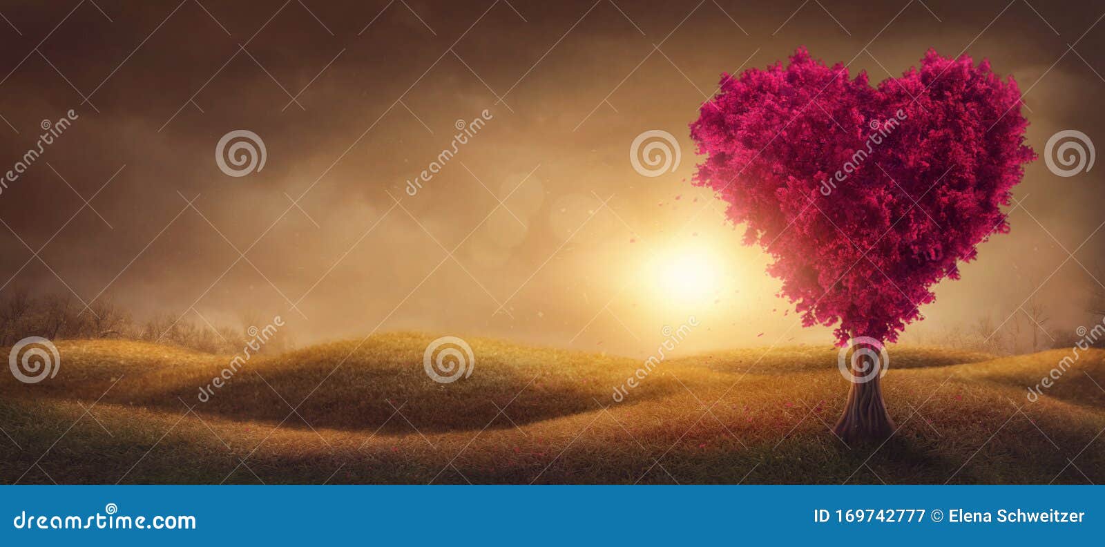 Red love tree stock image. Image of forest, fantasy - 169742777