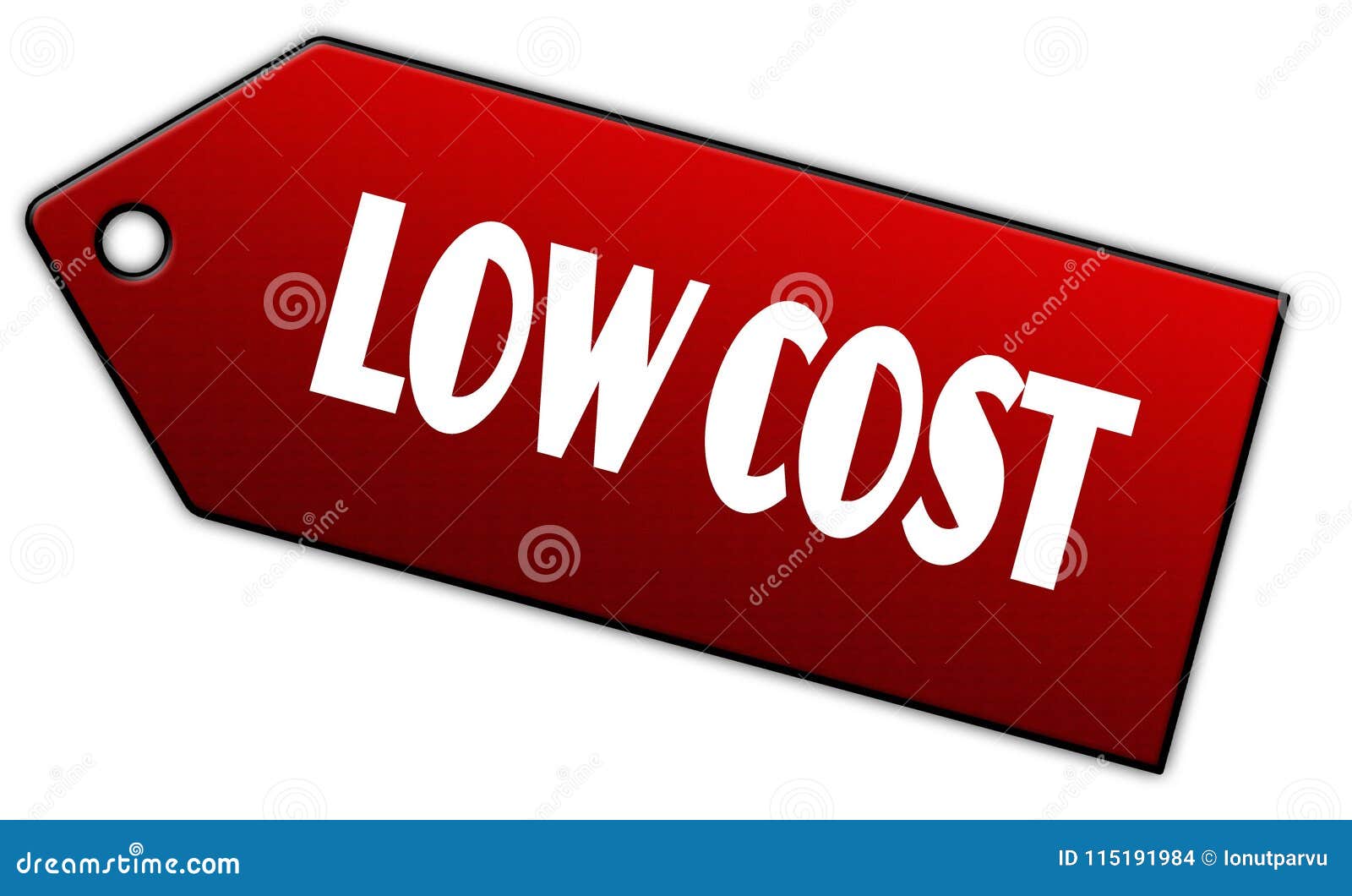 Red LOW COST label. stock illustration. Illustration of label - 115191984