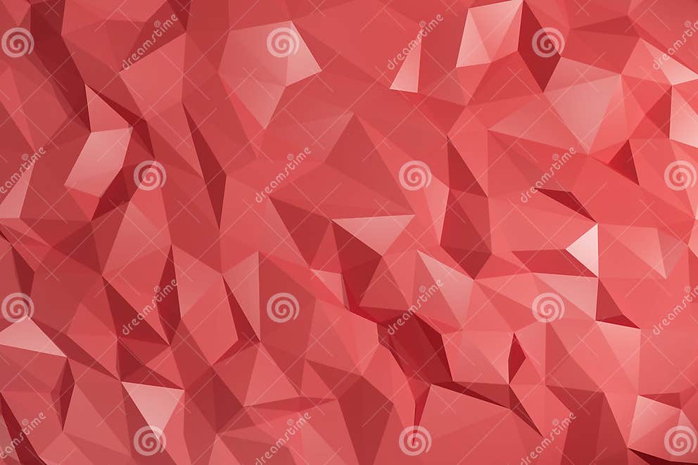 Red Low Poly Background 3d Render Color Stock Illustration ...