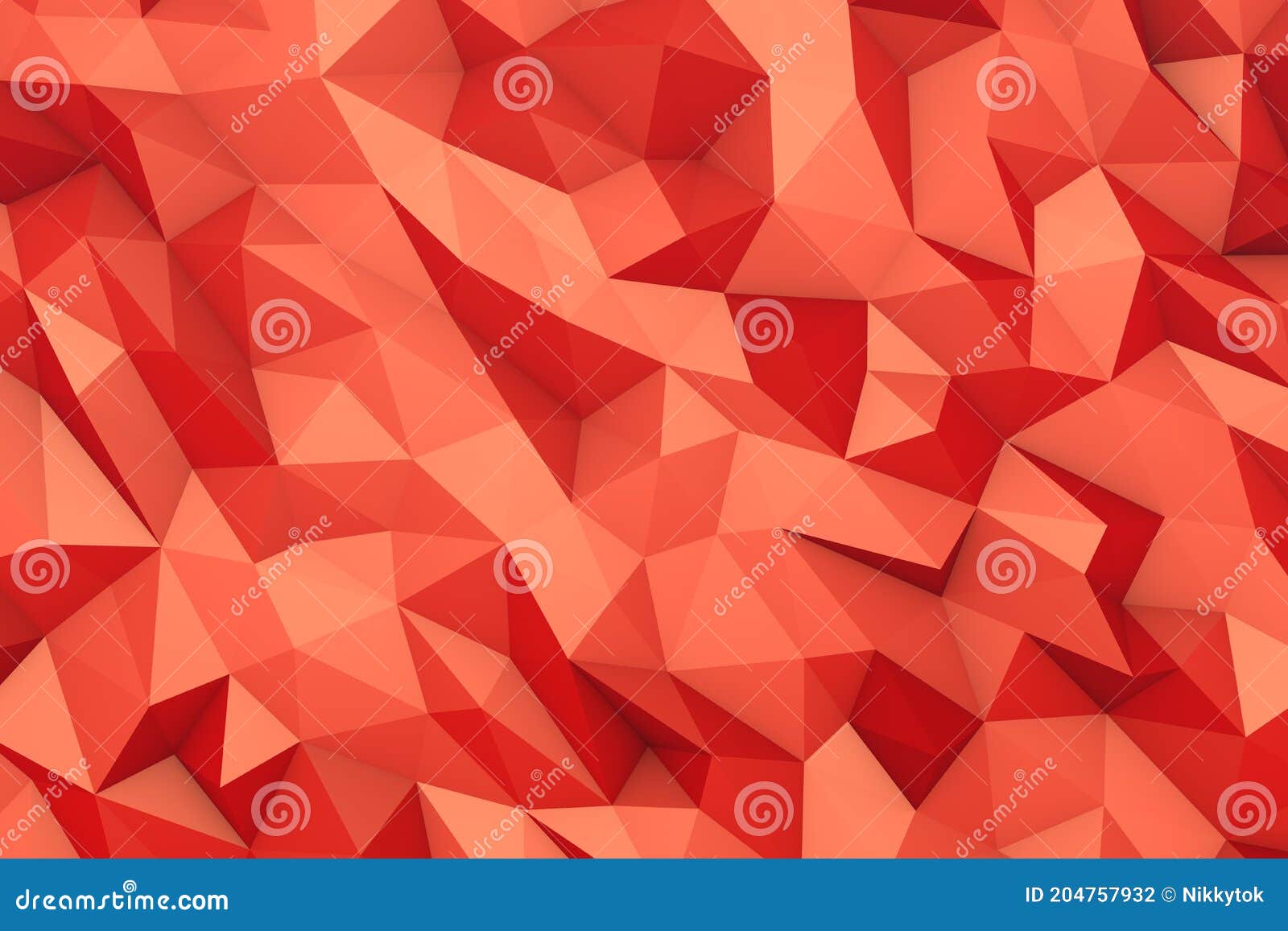 Red Low Poly Triangles Background, 3d Render Stock Illustration ...