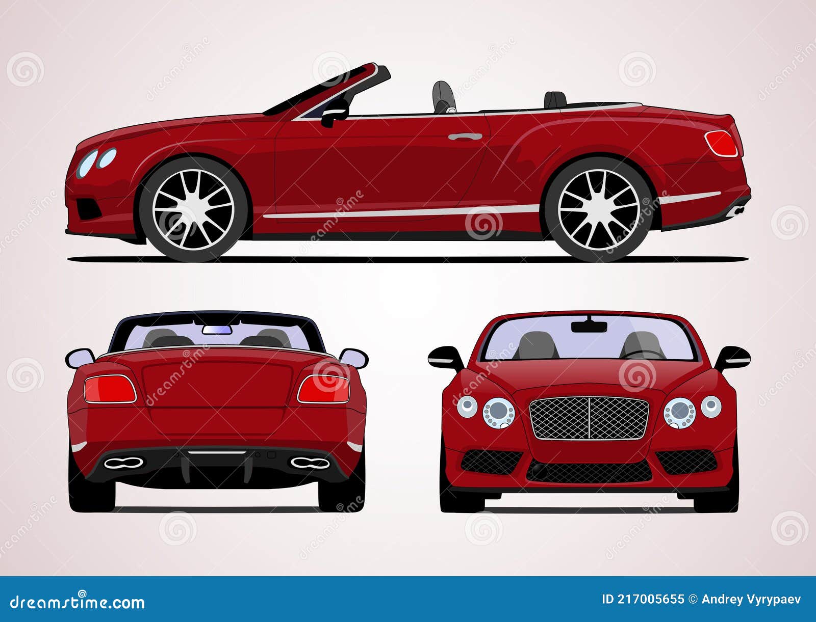 Red Luxury Convertible.cdr Cartoon Vector | CartoonDealer.com #217005655