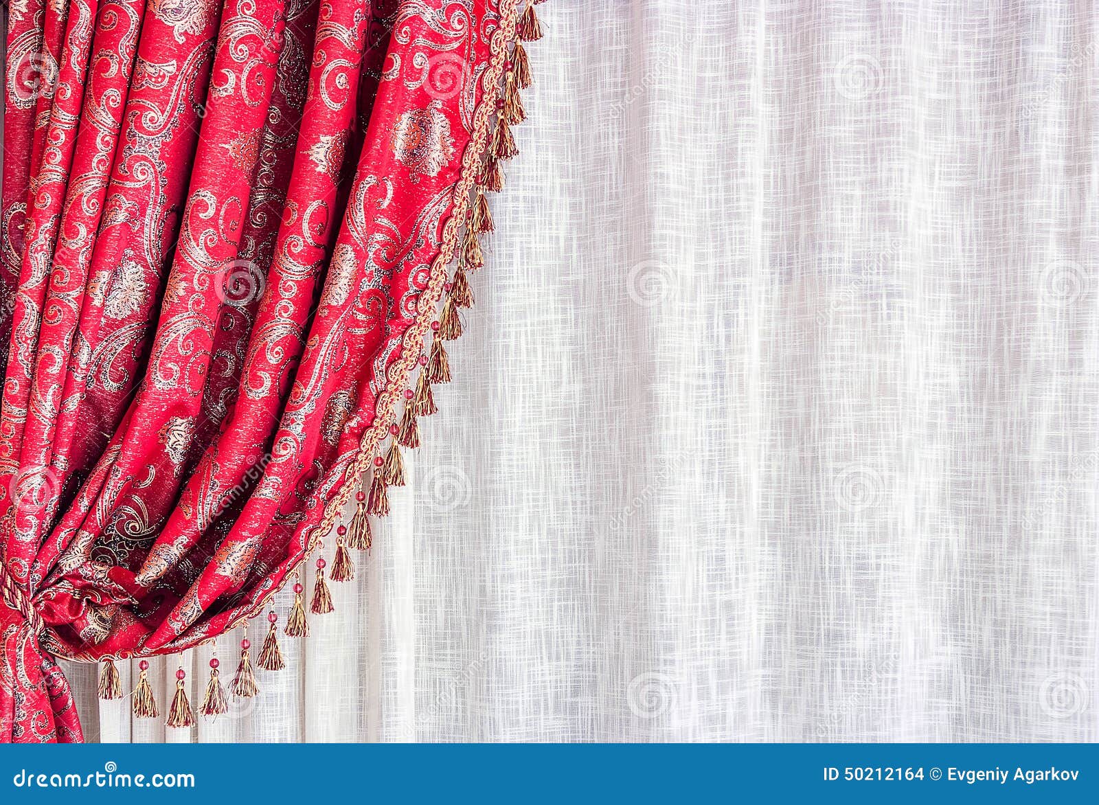 Red luxury curtain stock photo. Image of decorative, curtain - 50212164