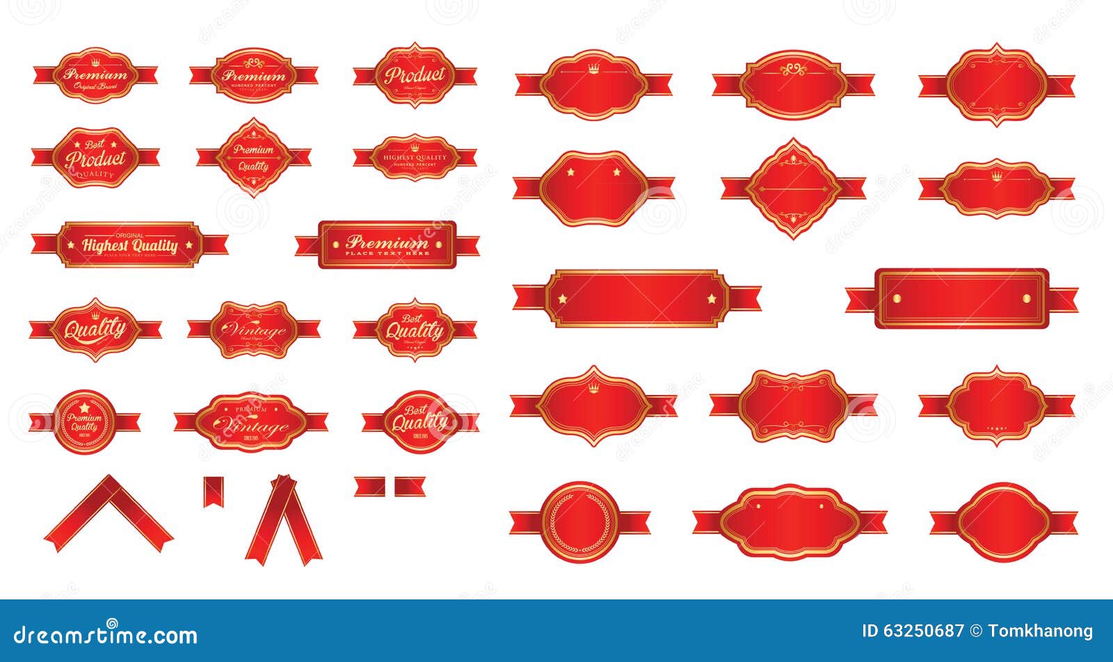 Red Luxury Premium Labels Vector Design Element. Stock Vector ...