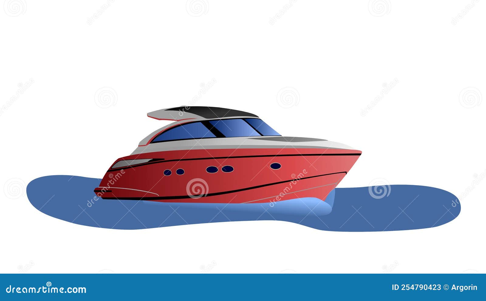 Red Speed Boat Vector Illustration Stock Vector - Illustration of ...