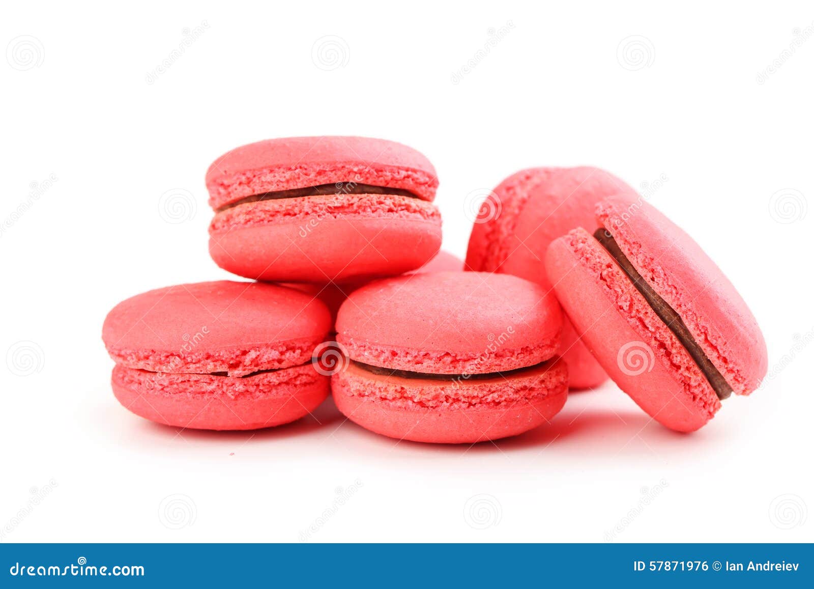 Red macarons stock photo. Image of assortment, biscuit - 57871976