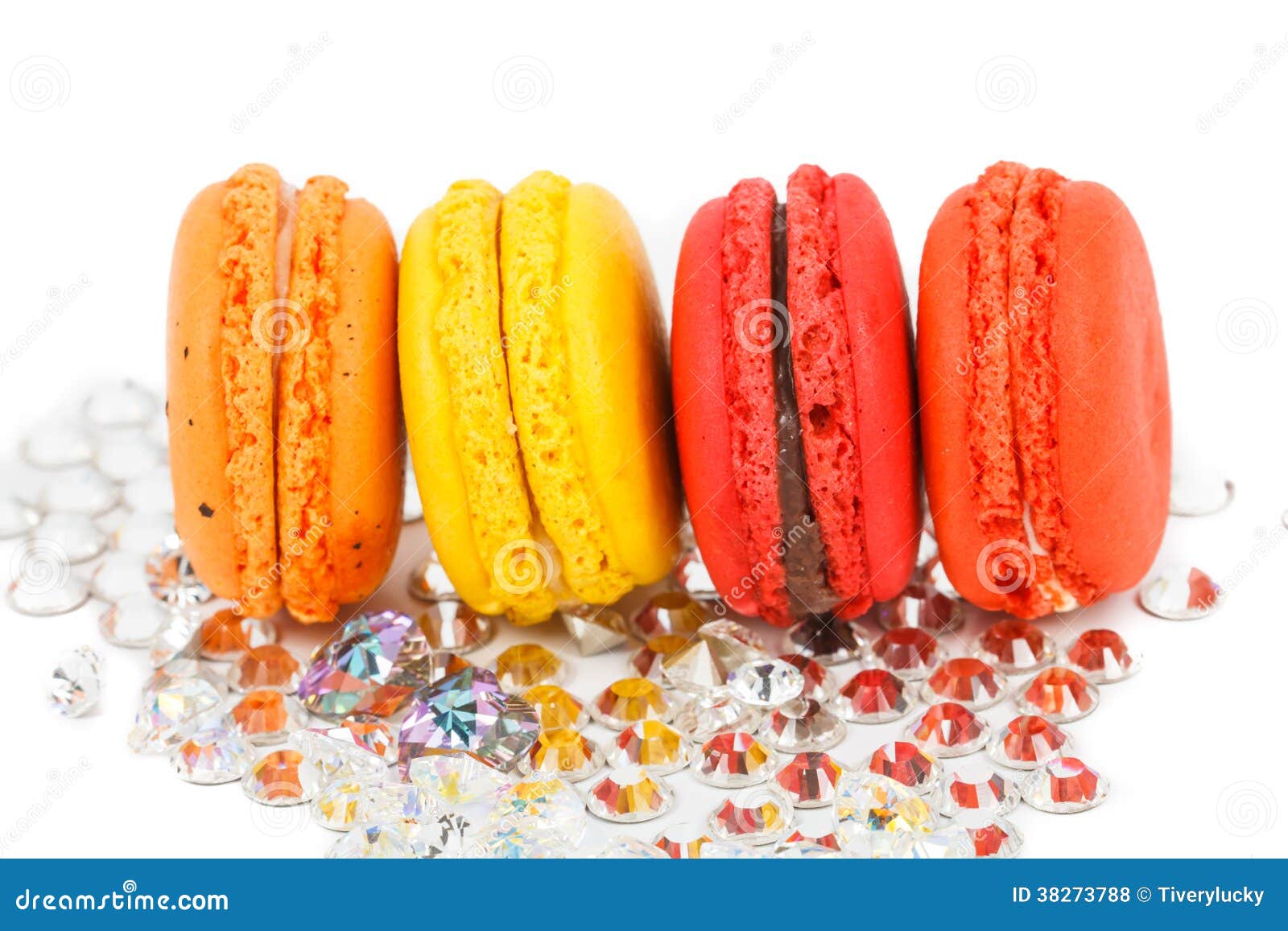 Red macaroon on crystals stock photo. Image of gloss - 38273788