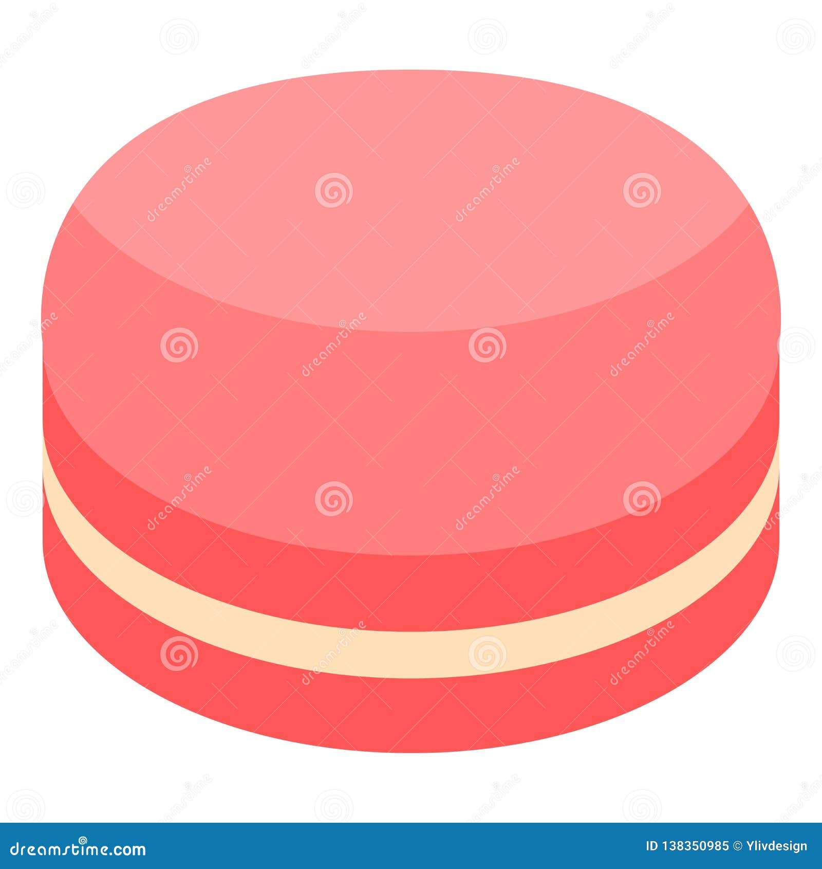 Red Macaroon Icon, Isometric Style Stock Vector - Illustration of ...