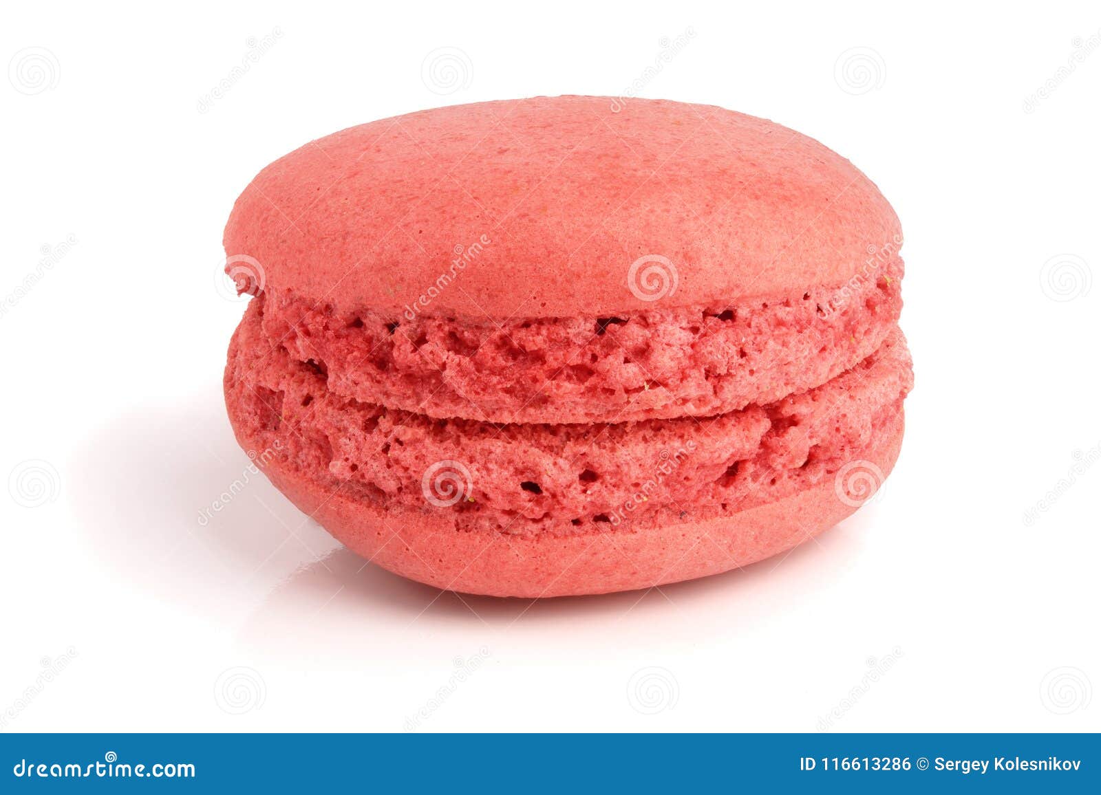 Red Macaroon Isolated on White Background Closeup Stock Photo - Image ...
