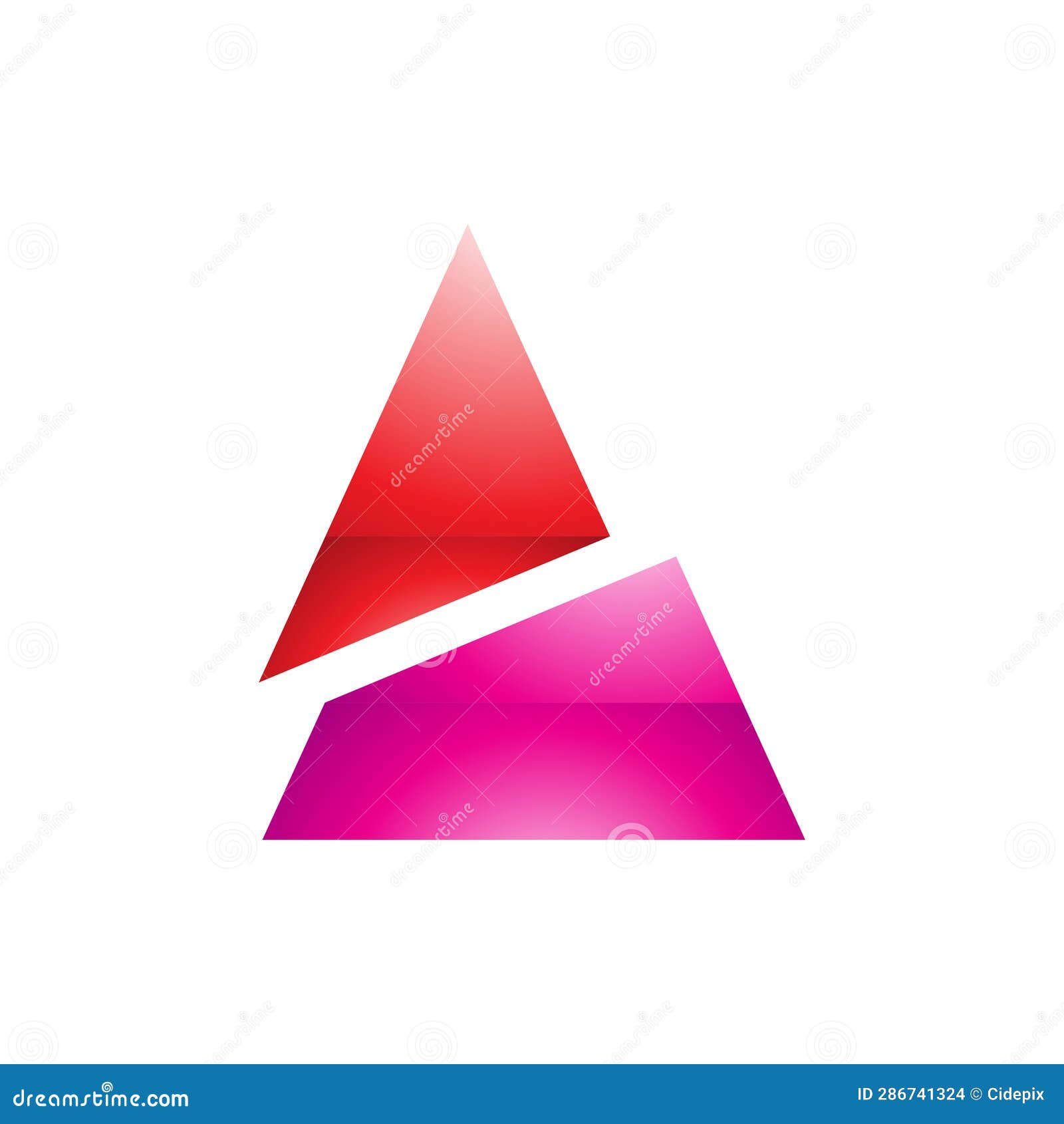 Red and Magenta Glossy Split Triangle Shaped Letter a Icon Stock Vector ...