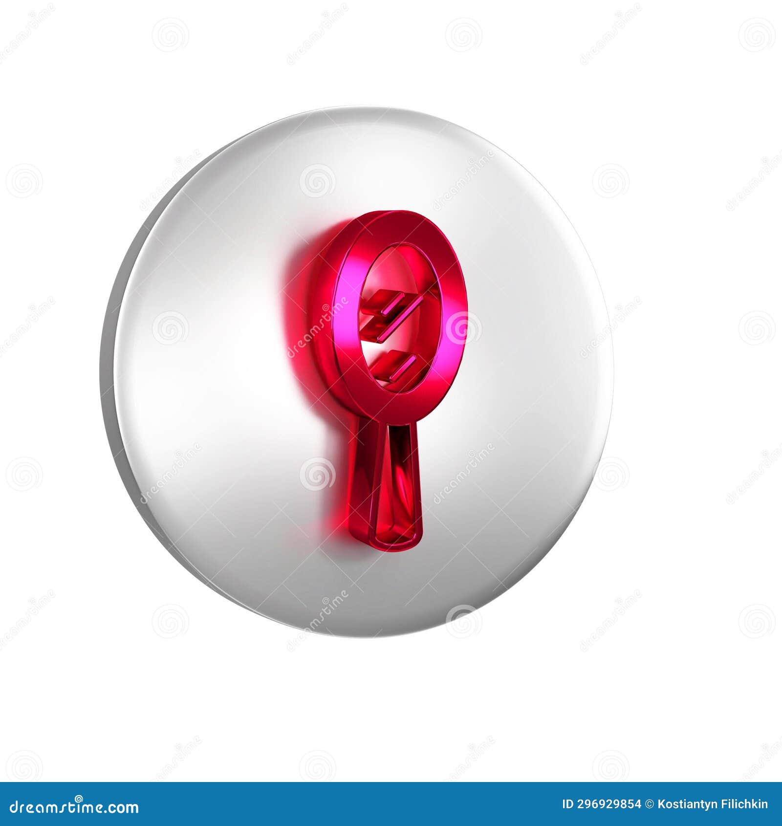 Red Magic Hand Mirror Icon Isolated on Transparent Background. Silver ...