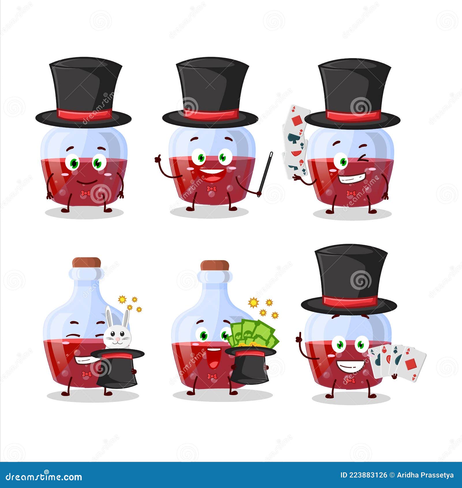 A Red Magic Potion Magician Cartoon Character Perform on a Stage Stock ...